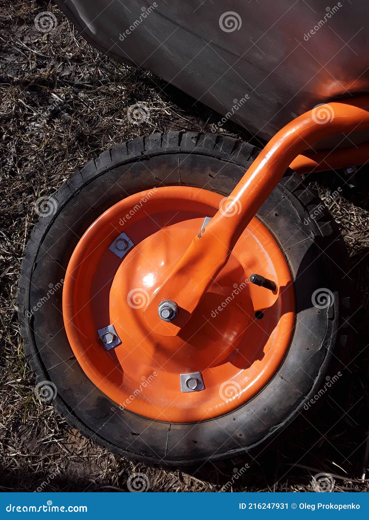 Broken Wheel from Garden and Construction Cart Stock Image - Image of ...