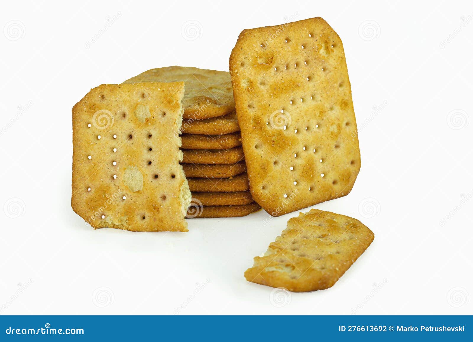 Broken and Whole Crackers Isolated on White Background, High Quality ...