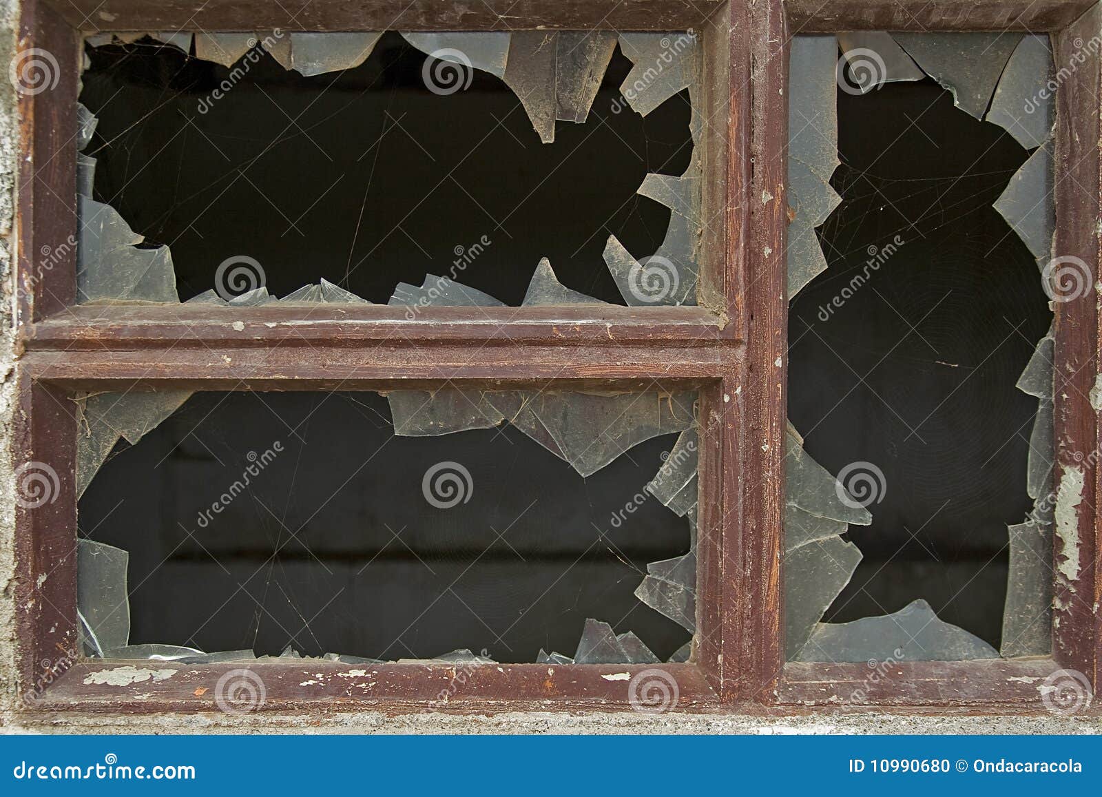 Broken window stock photo. Image of decayed, stone, break - 10990680
