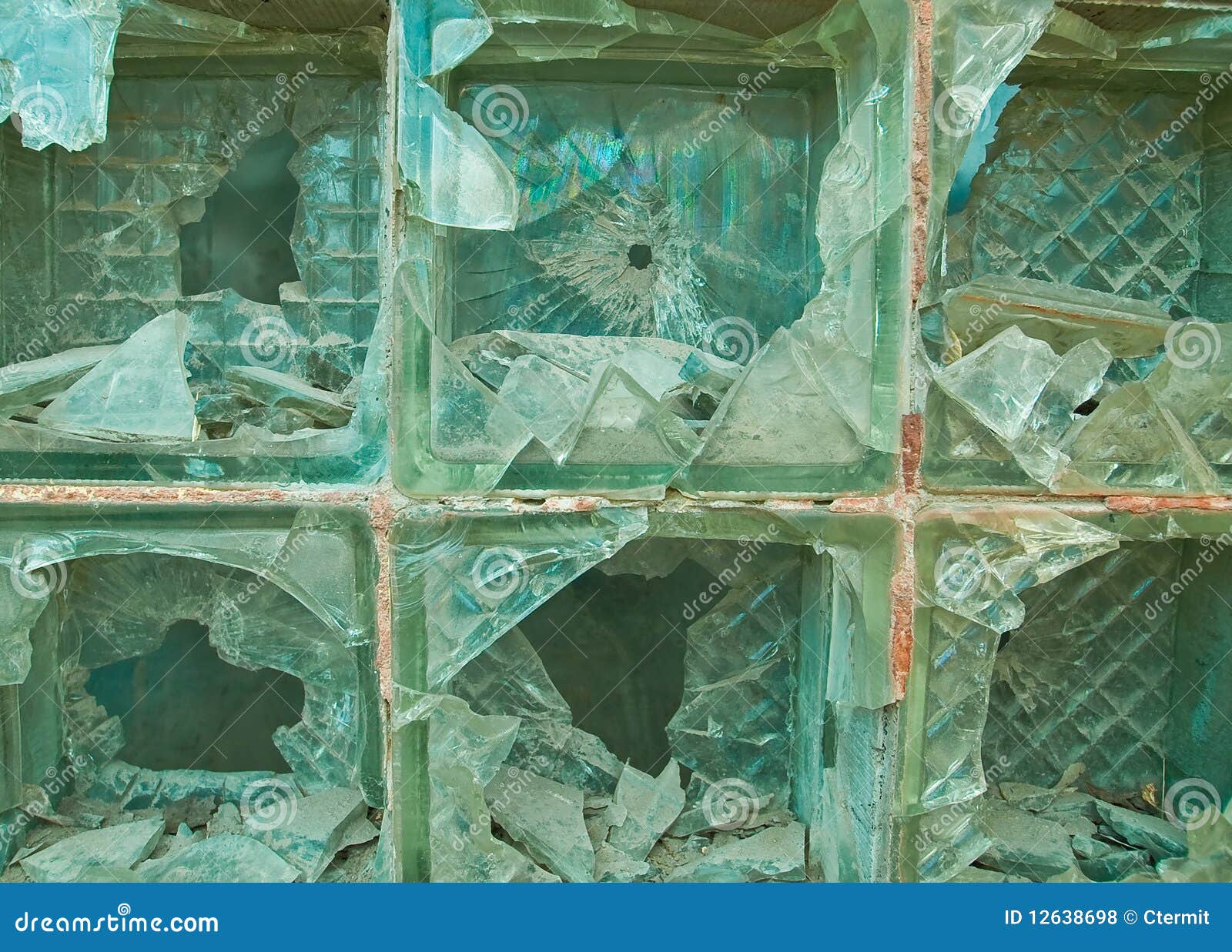 Broken window stock photo. Image of green, brickwork - 12638698