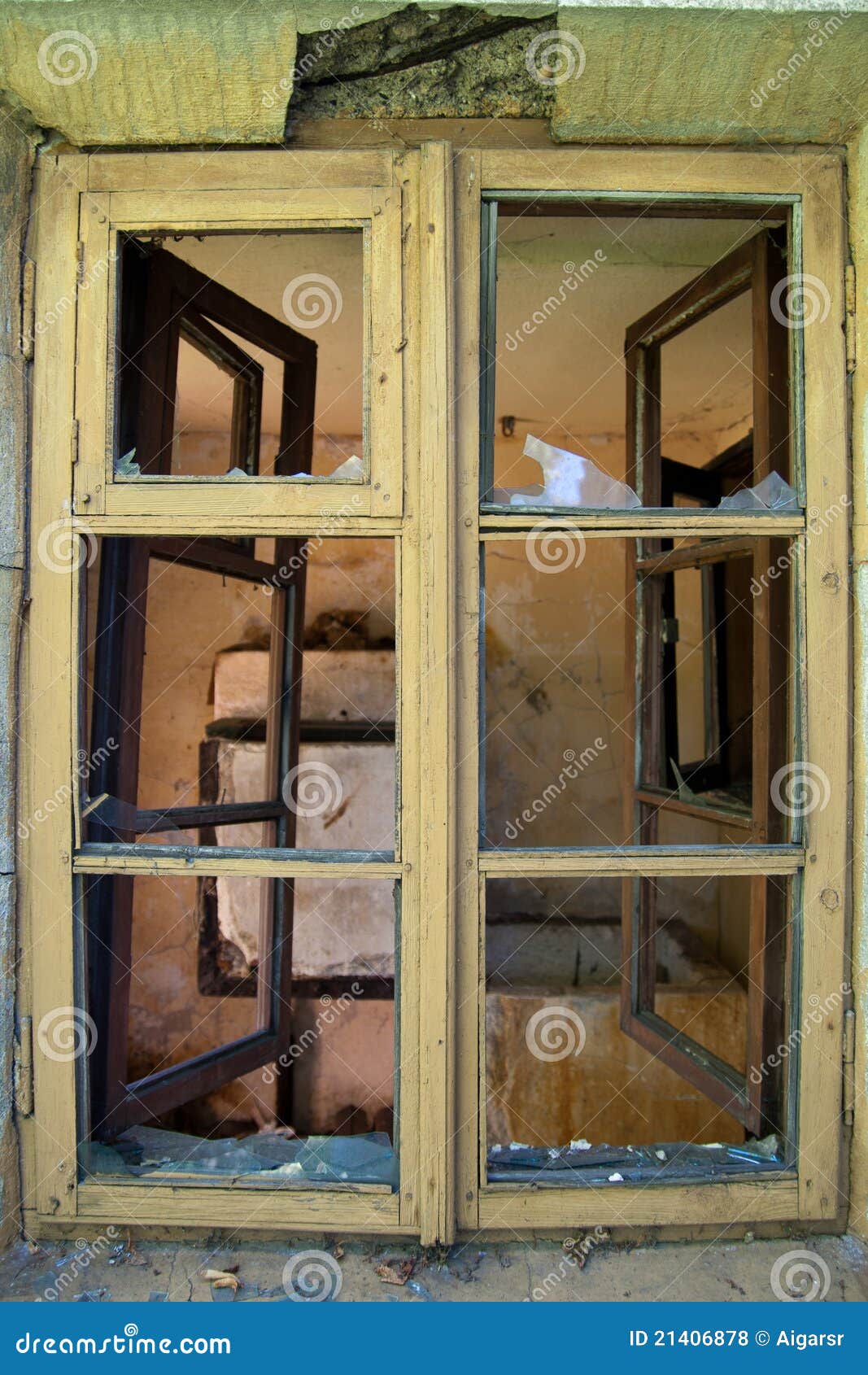 Broken window stock photo. Image of destruction, demolished - 21406878
