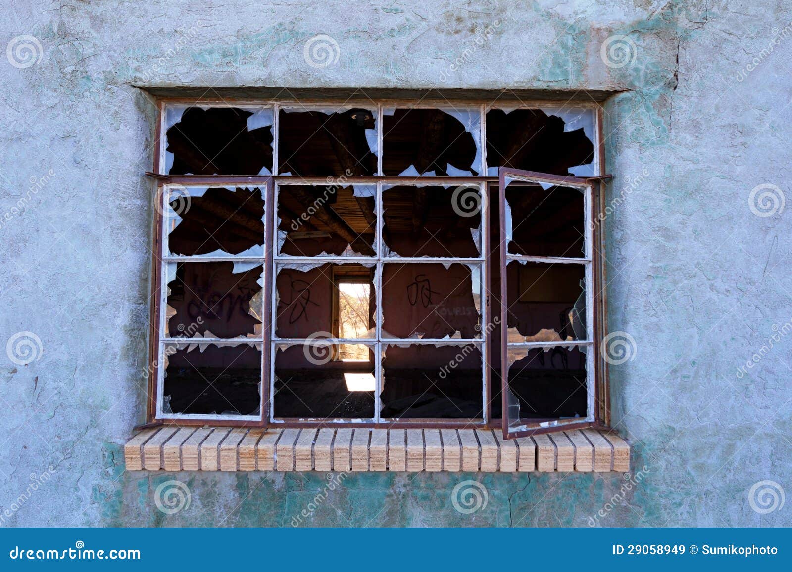 Shattered House Window