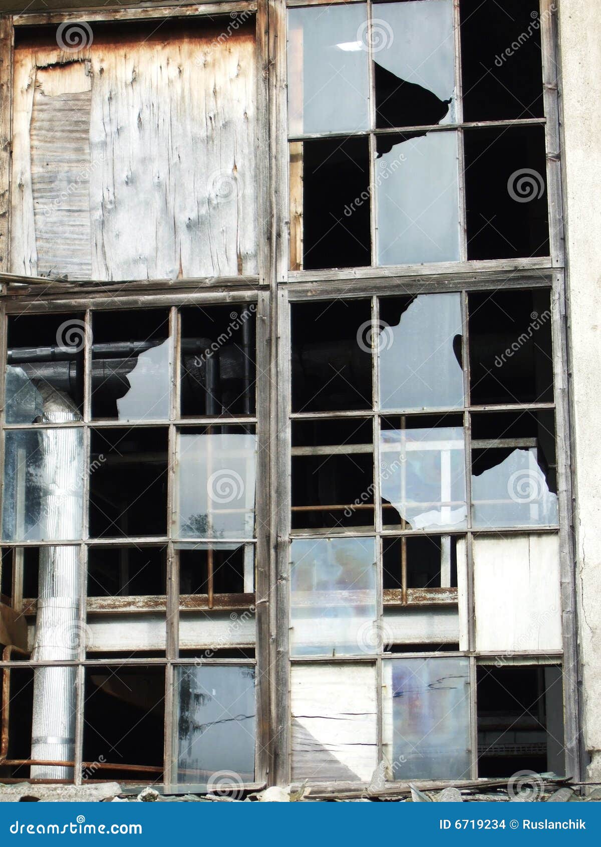 Broken window stock photo. Image of broken, breaking, abandon - 6719234