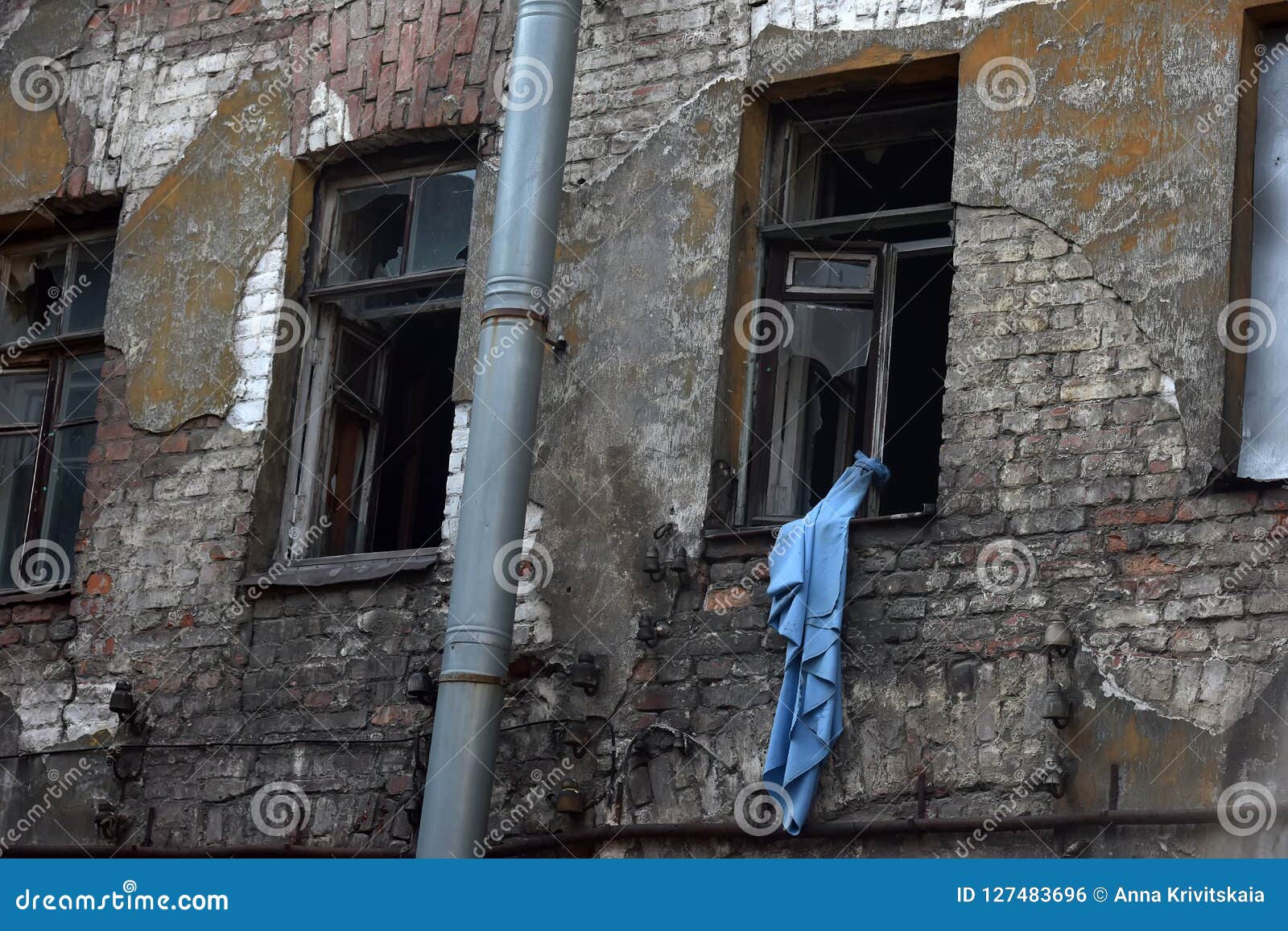 Broken Window in an Abandoned House Stock Photo - Image of devastation ...