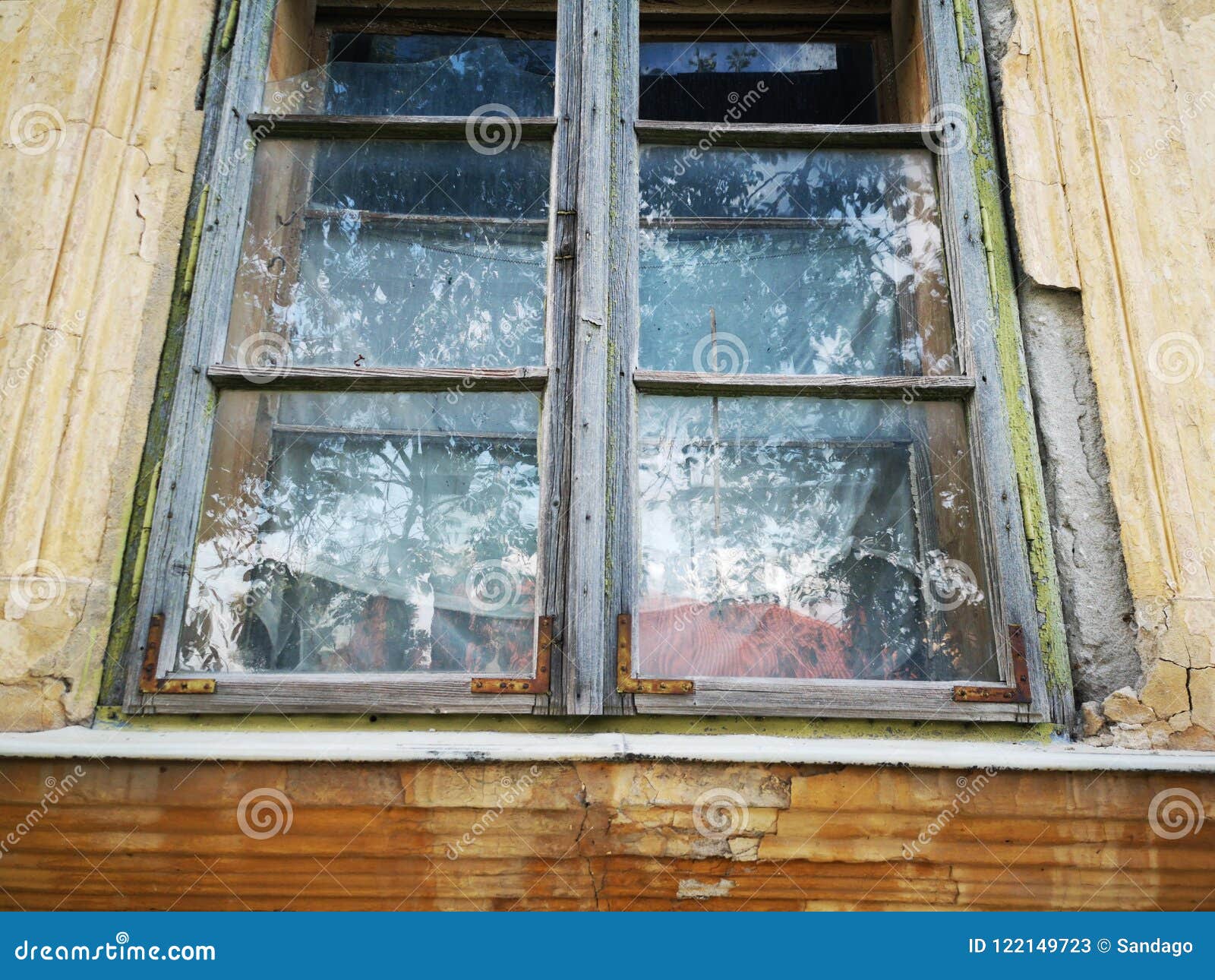 Broken Window from Abandoned House Stock Image - Image of collapsed ...