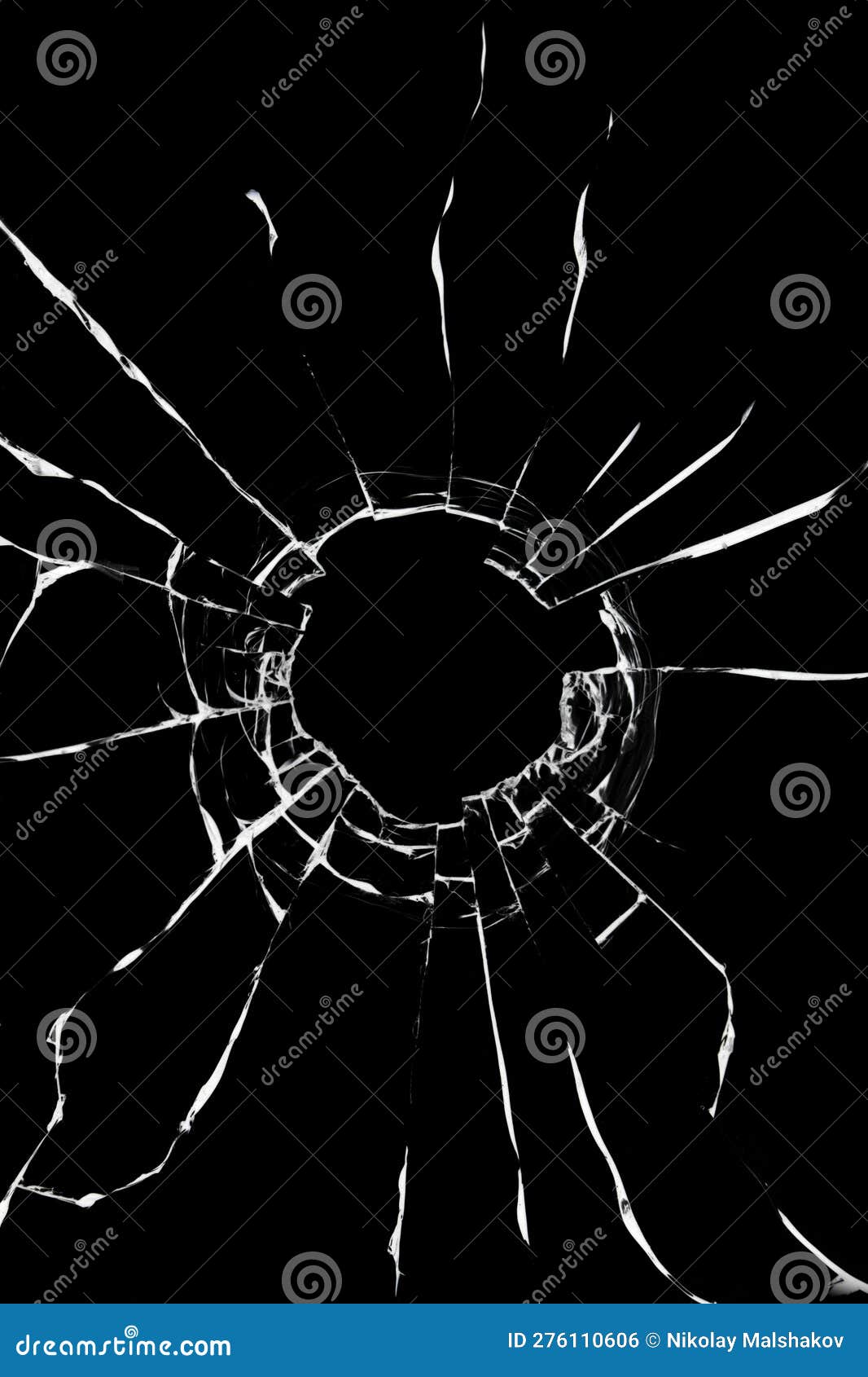 Broken Window, Background of Cracked Glass. Abstract Texture on a Black ...