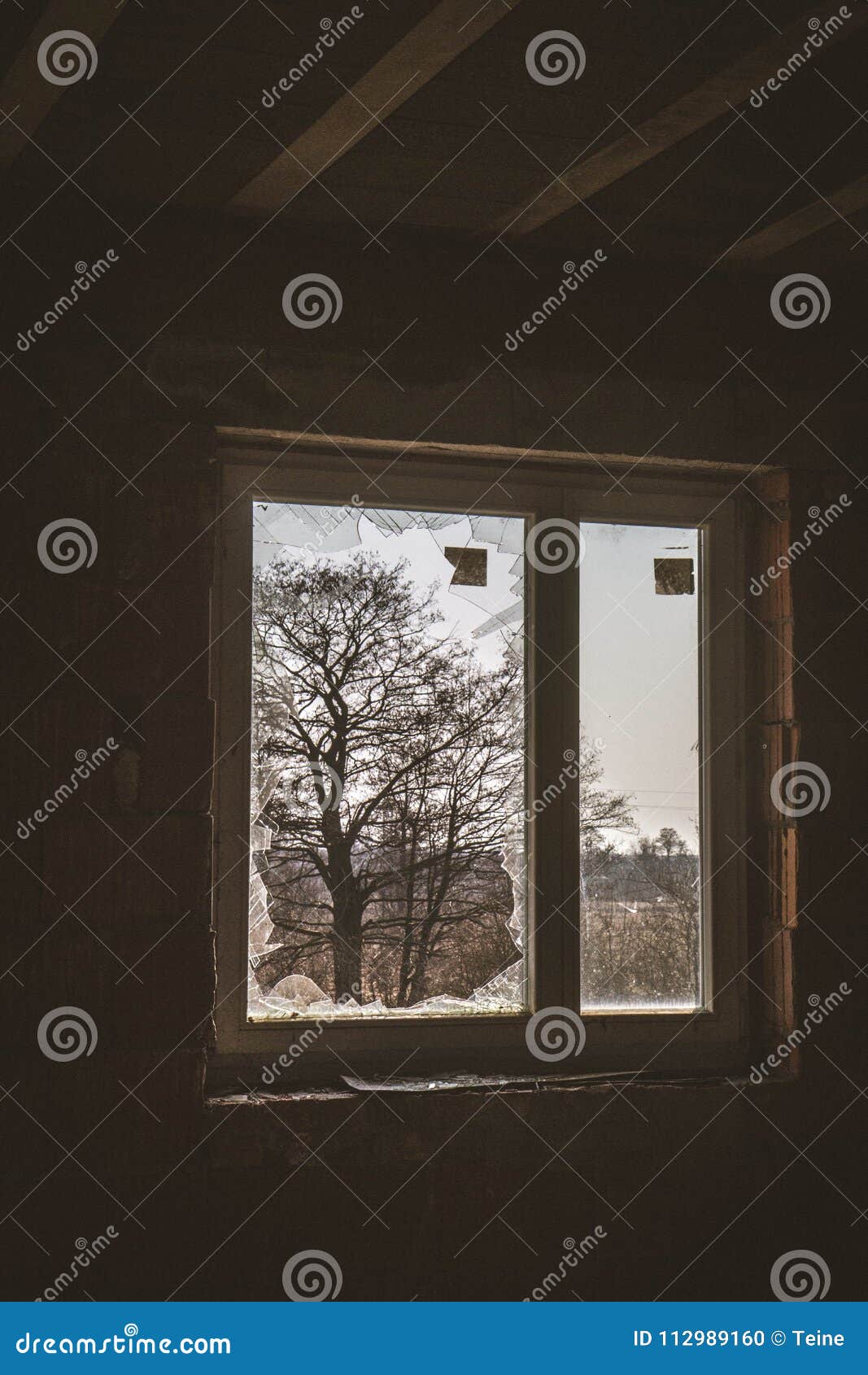 A Broken window stock photo. Image of crime, grow, danger - 112989160