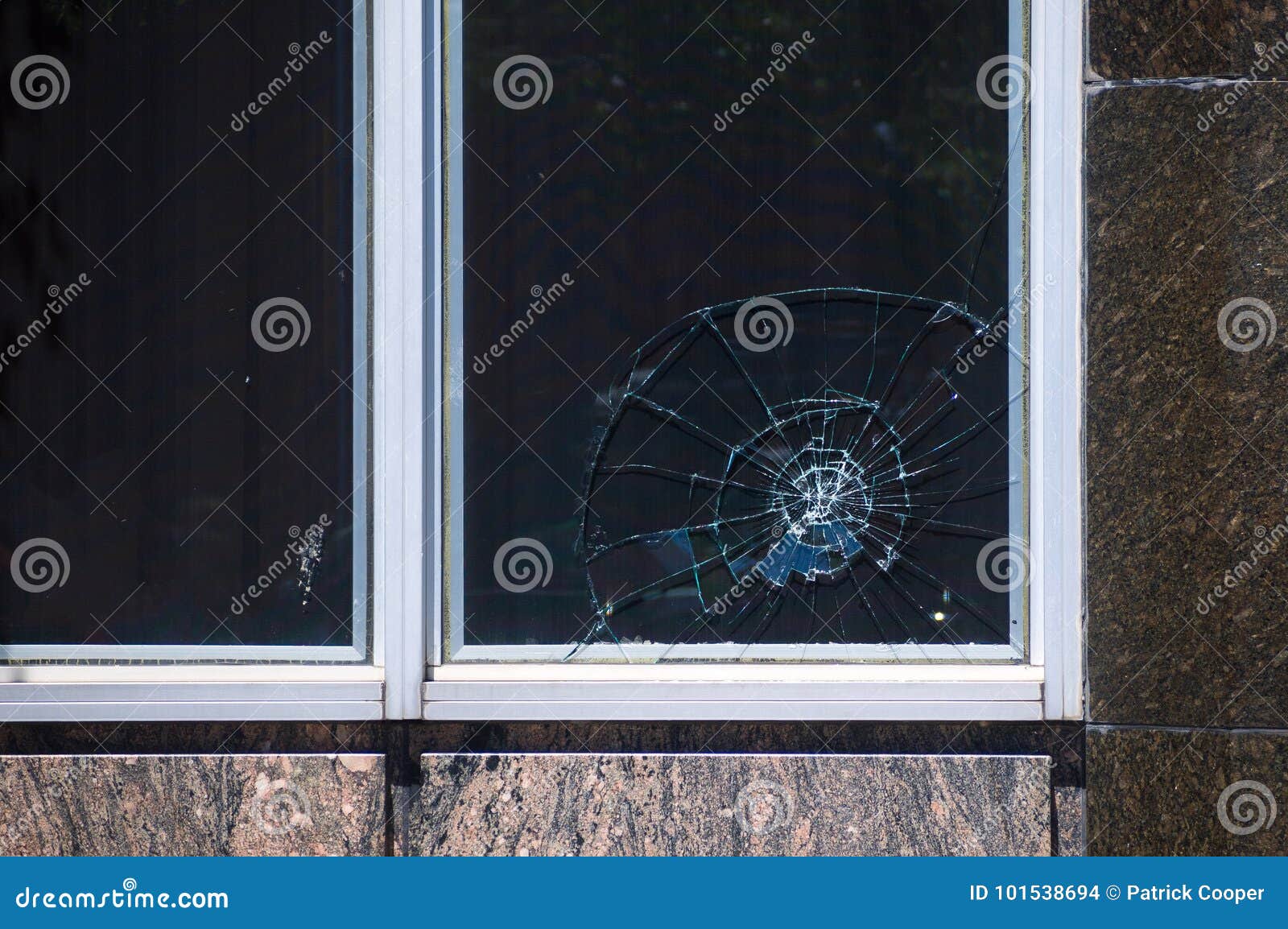 Broken window in building stock photo. Image of background - 101538694