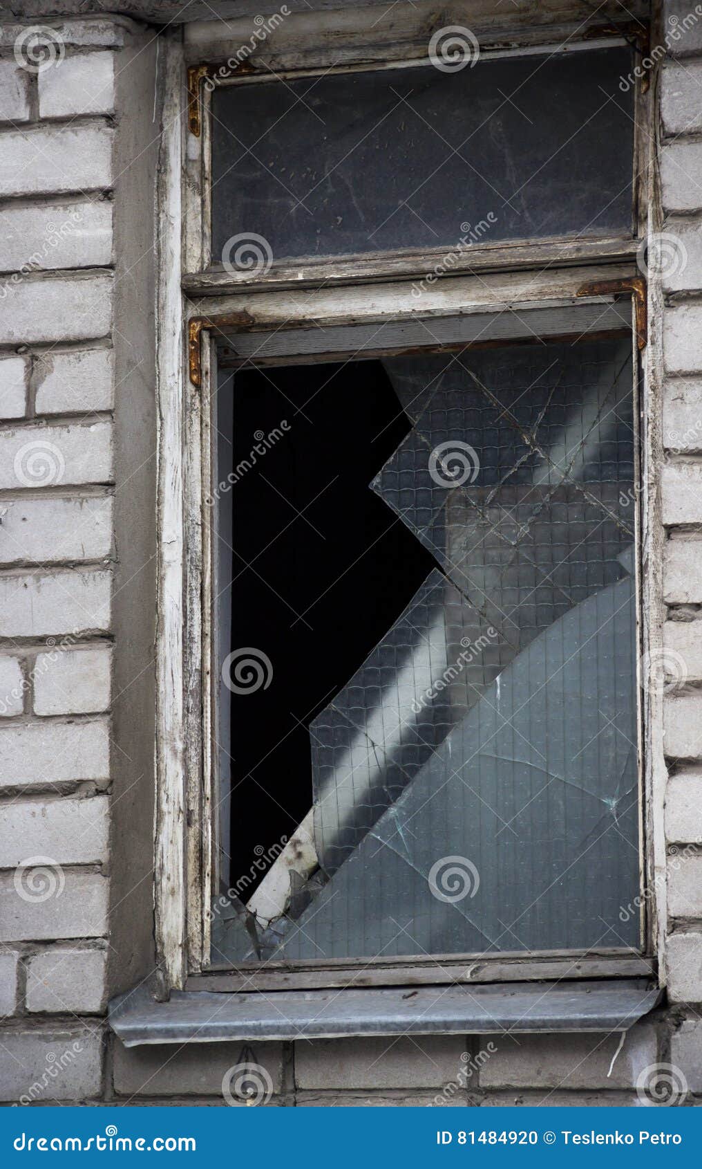 Broken window stock photo. Image of misfortune, people - 81484920