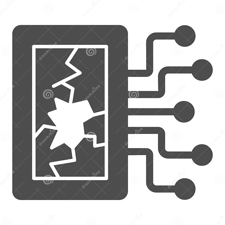 Broken Window and Contacts Solid Icon, Web Security Concept, Backdoor ...