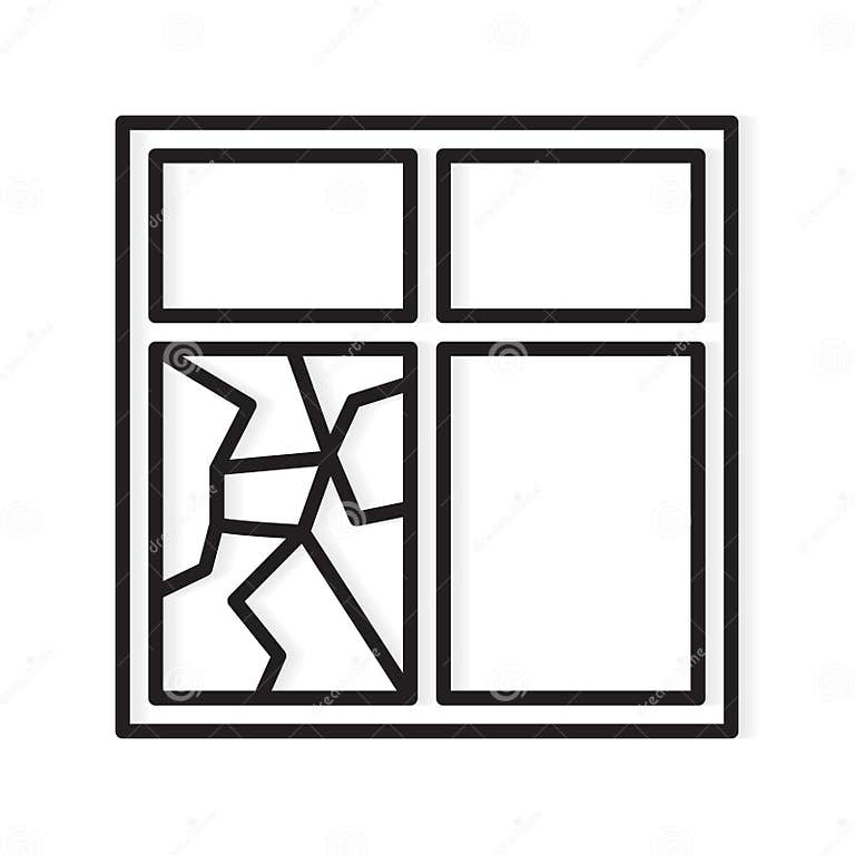 Broken window icon stock vector. Illustration of tenement - 162945879