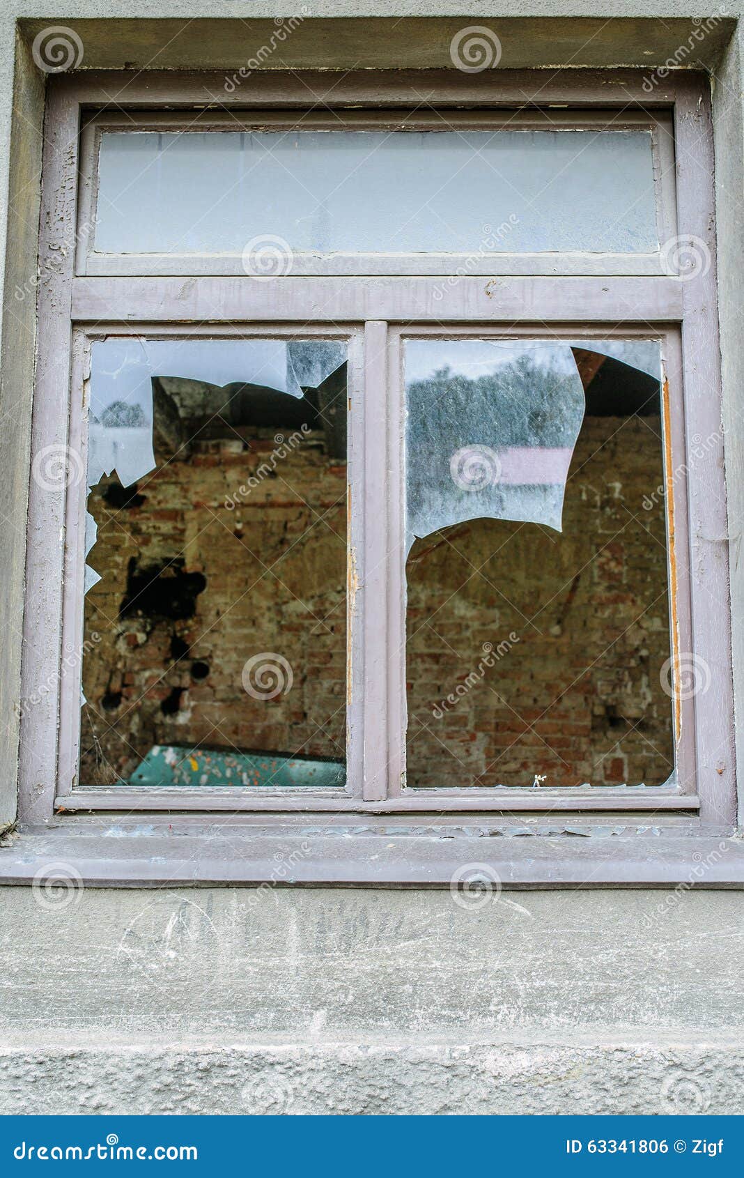 Broken window stock photo. Image of dark, frame, crack - 63341806