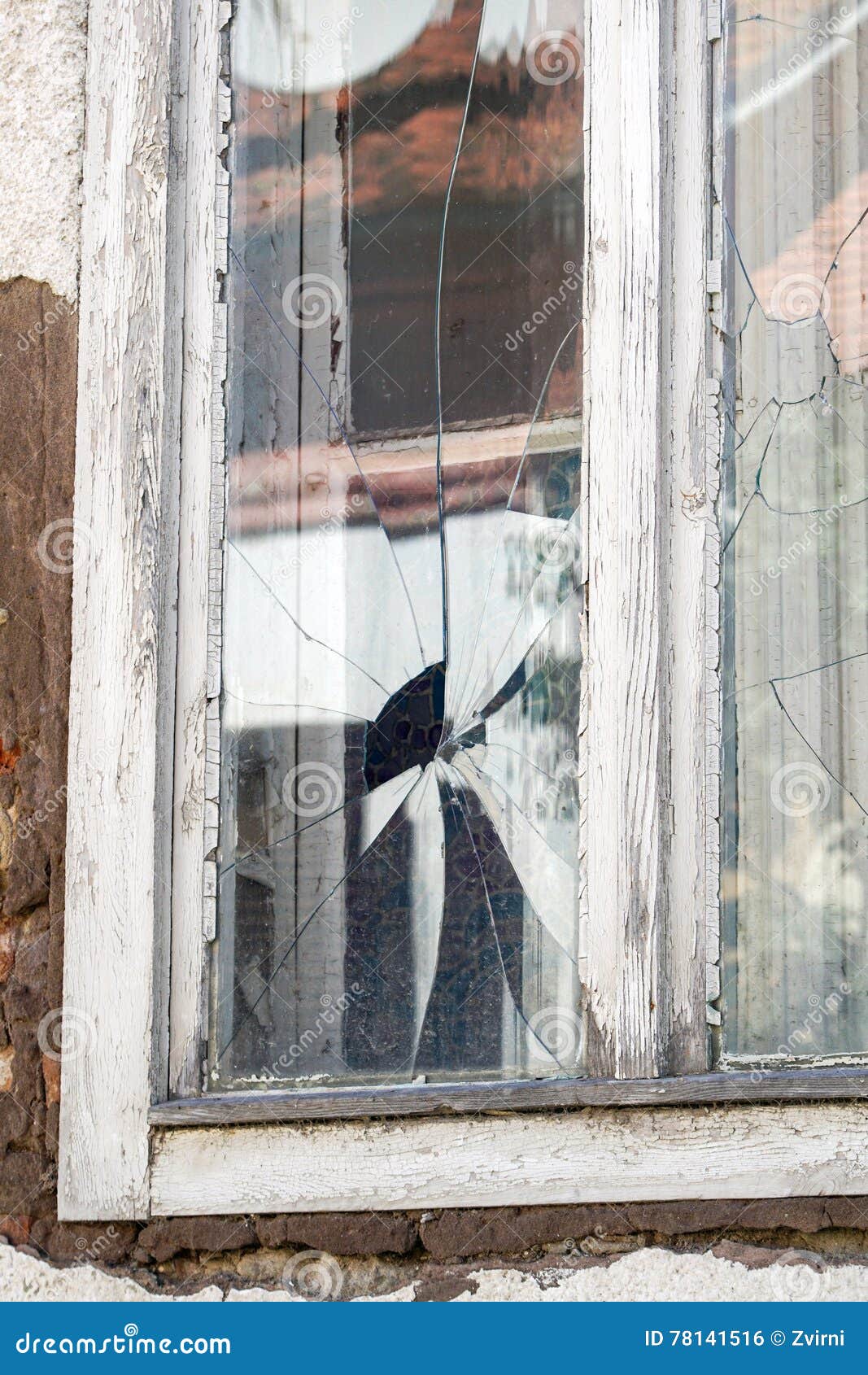 Broken window stock photo. Image of construction, burglary - 78141516