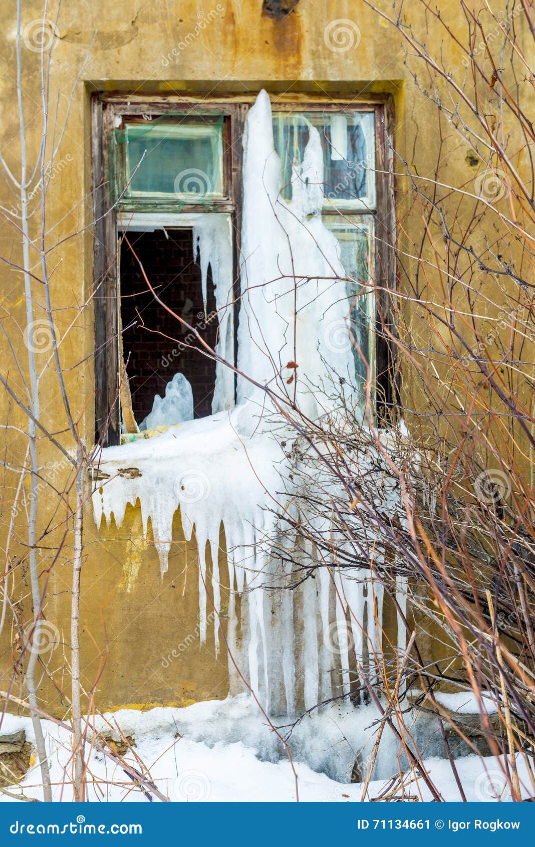 Broken Window in an Old House after Fire Stock Image - Image of ...