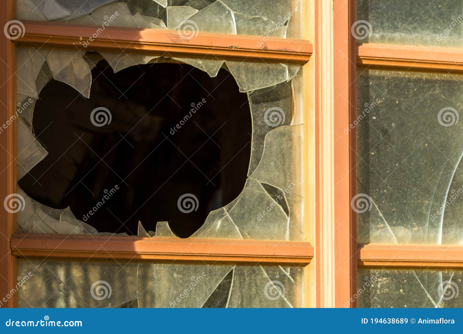 Broken Window Pane after a Burglary Stock Image - Image of disk, crime ...