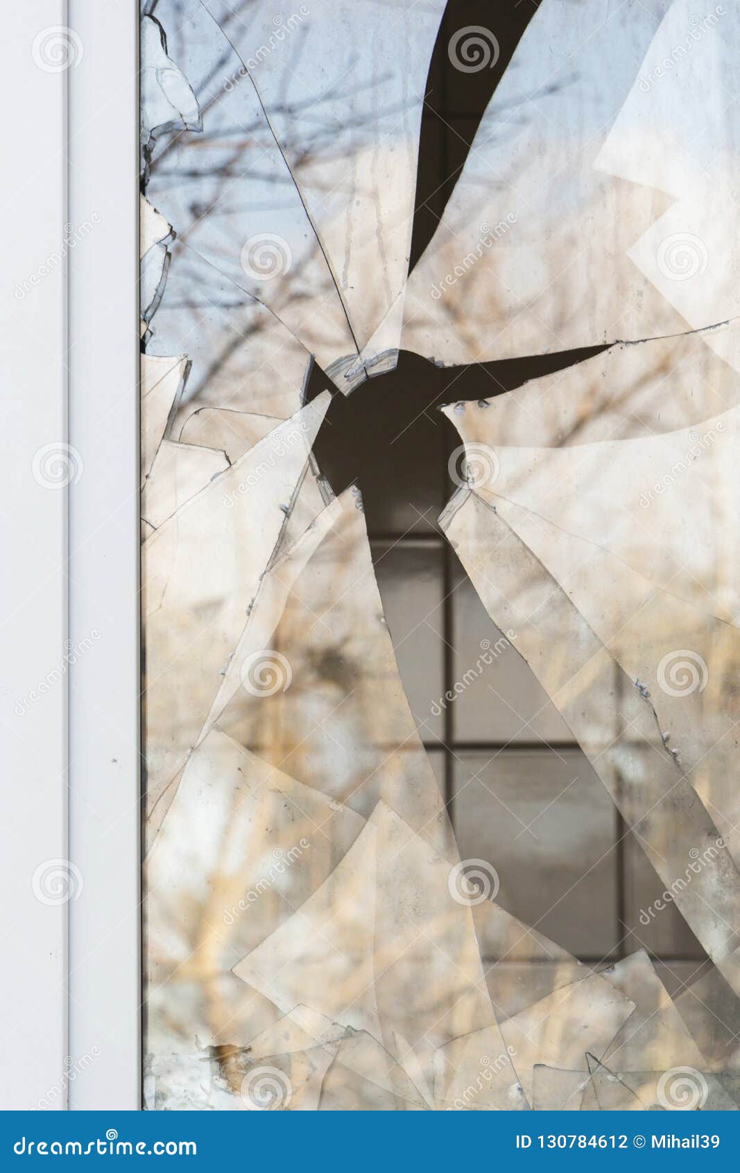 Broken Window in a Residential Building, Hostilities, Housing Security ...