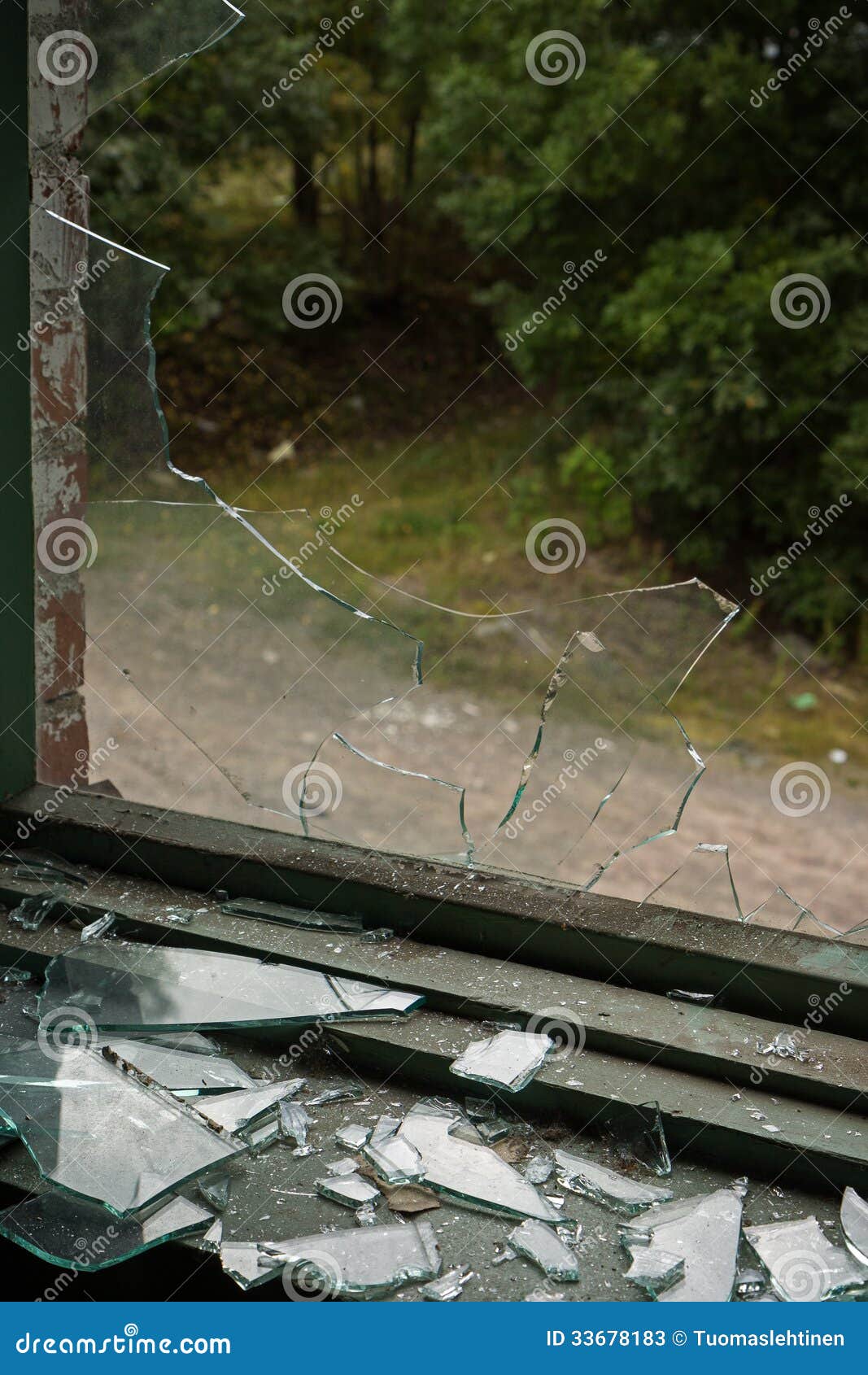 Broken window and shards stock image. Image of damage - 33678183
