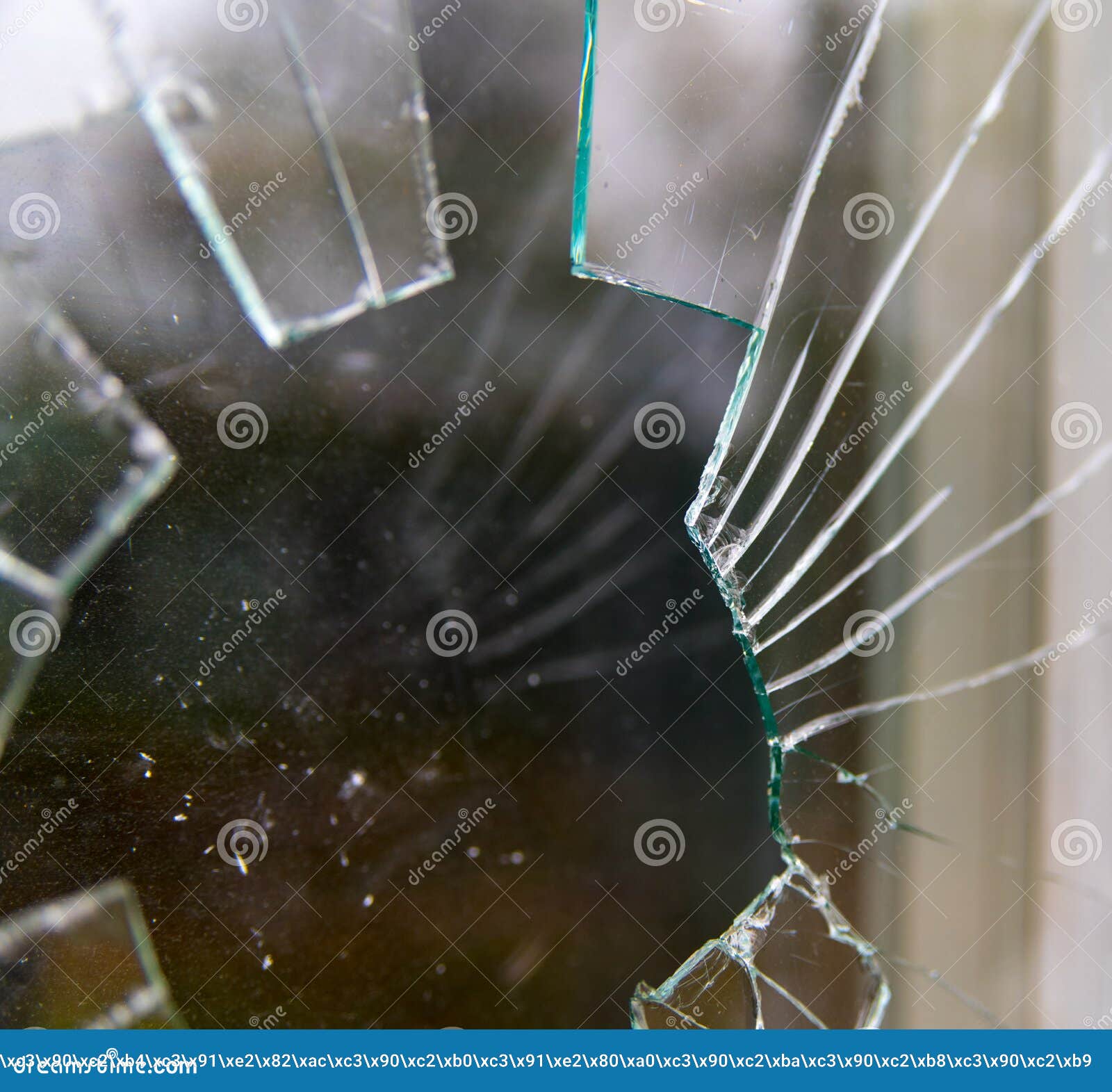 Old Window with Broken Glass, Background Stock Photo - Image of closeup ...
