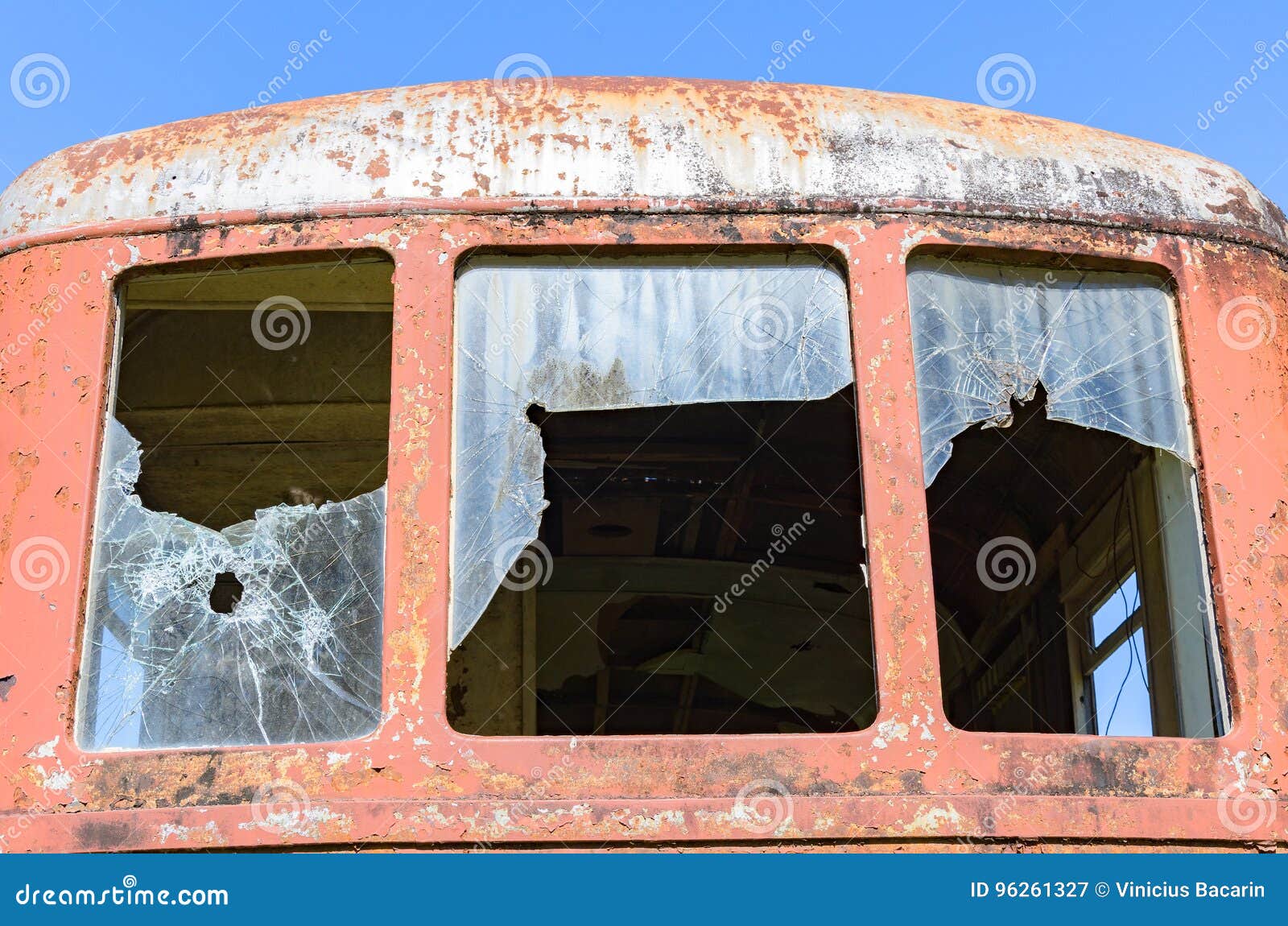 Broken window of a train stock image. Image of madeira - 96261327