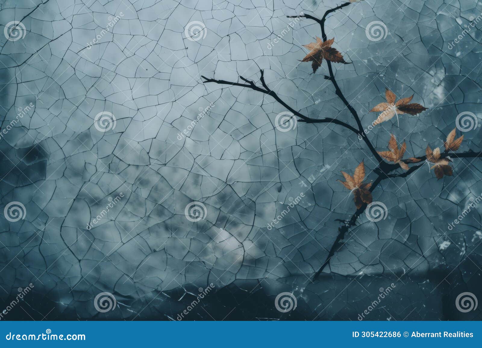 A Broken Window with a Tree Branch on it Stock Illustration ...