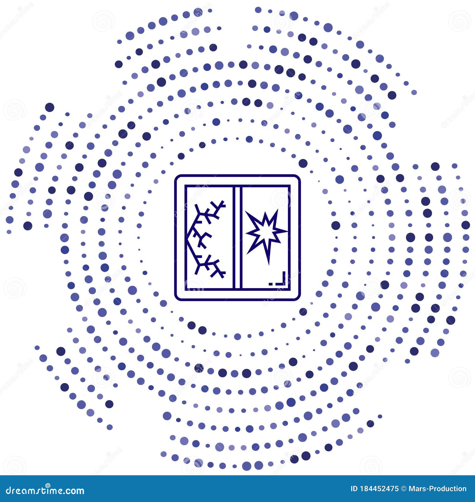 Broken Window Vector Icon. Broken Window Editable Stroke Stock Vector ...