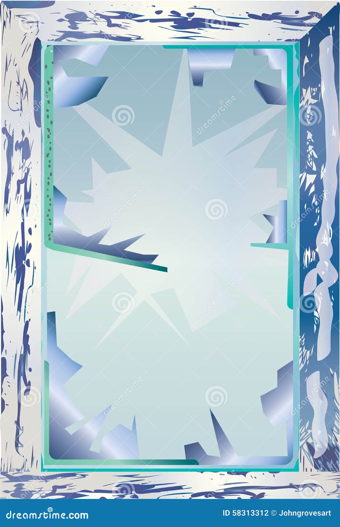 Broken window in winter stock vector. Illustration of glass - 58313312