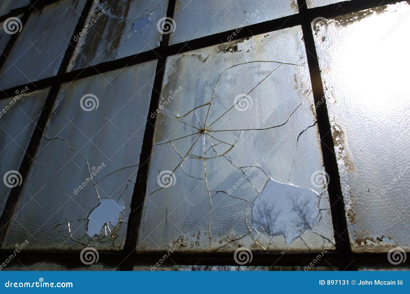 Broken Windows In Ellis Island Abandoned Psychiatric Hospital Interior ...