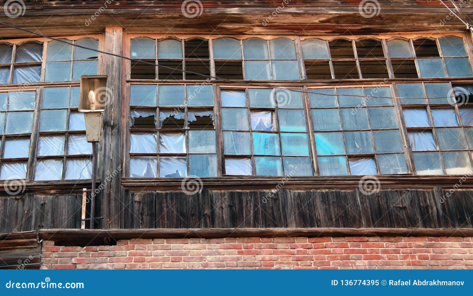 Broken Windows of an Abandoned House Stock Image - Image of brick ...