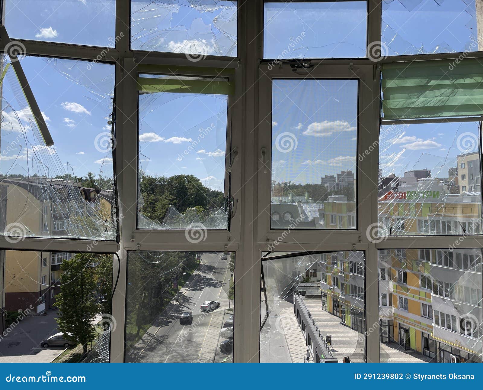 Broken Windows in an Apartment after a Shock Wave Caused by a Russian ...