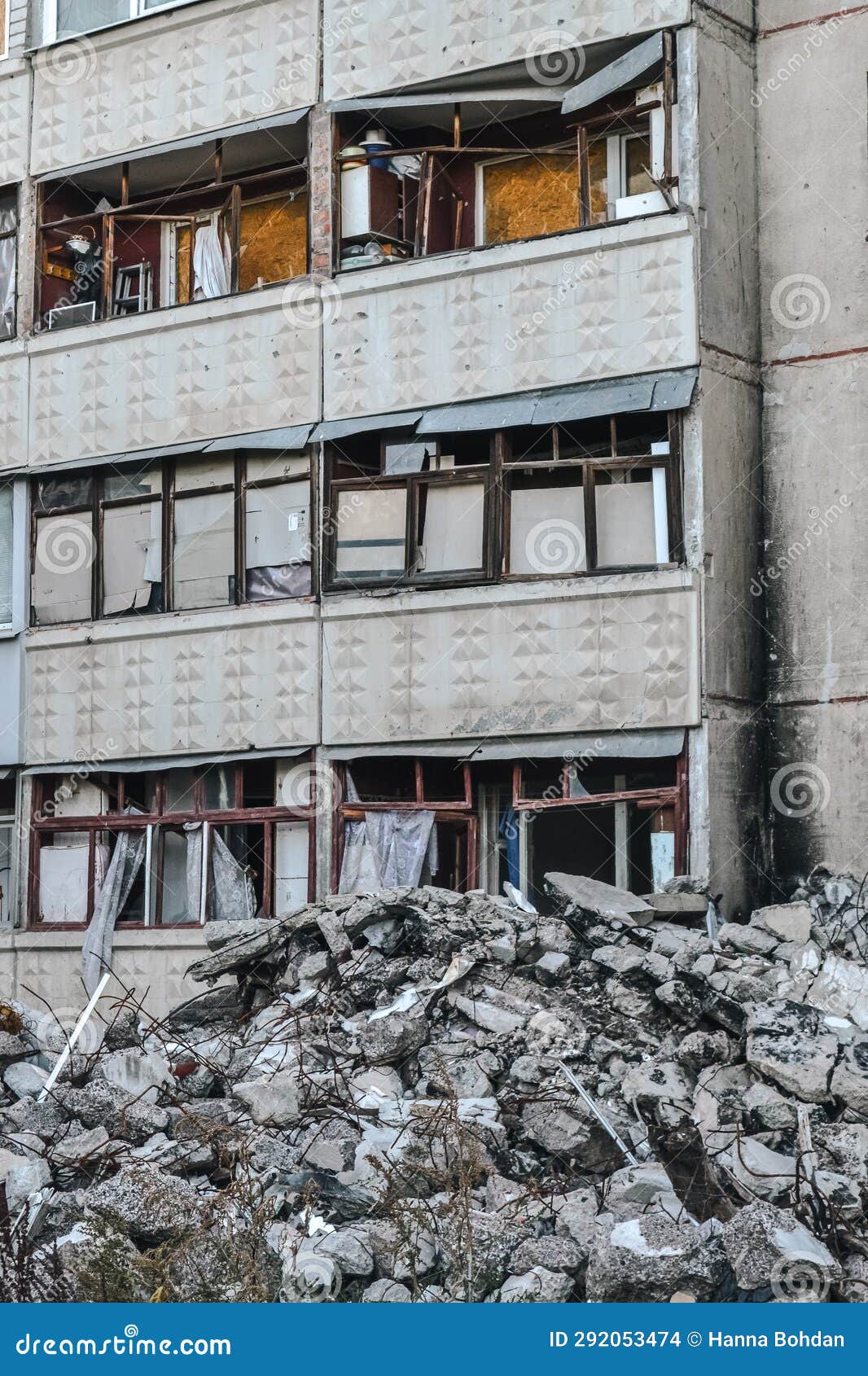 Broken Windows and Collapsed Apartments from a Russian Missile ...