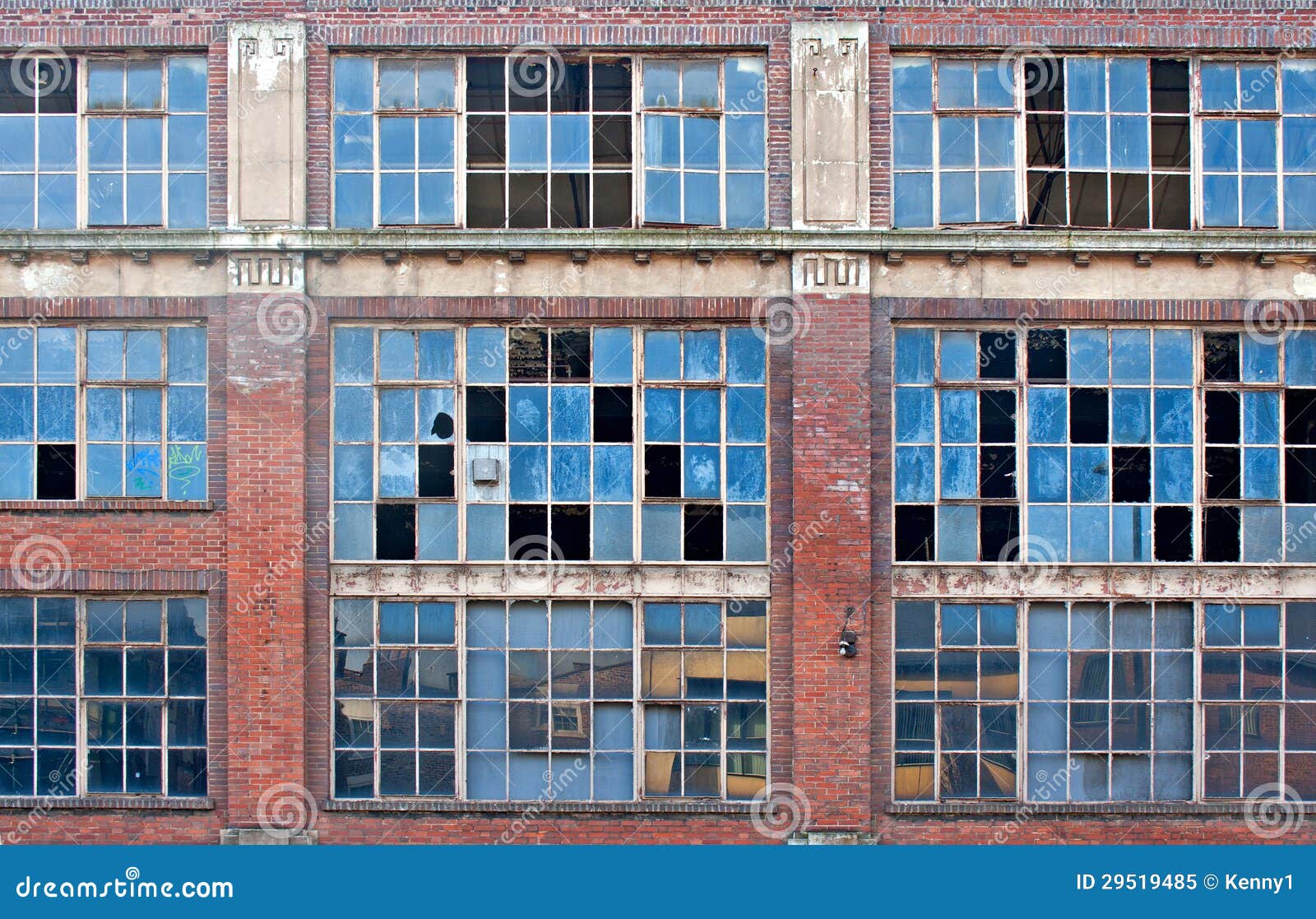 Broken Windows on Old Derelict Building Stock Image - Image of decline ...