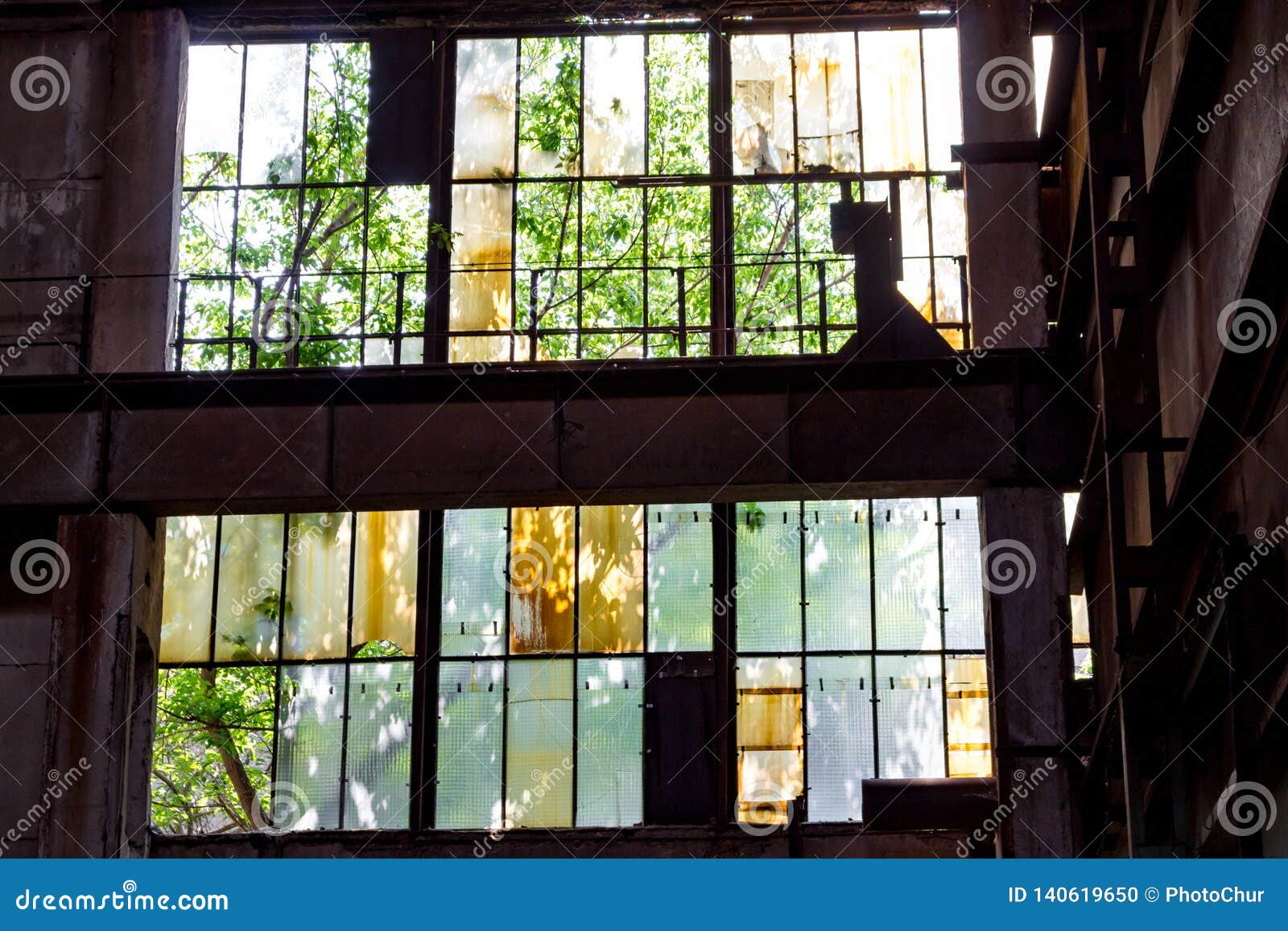 Broken Windows in the Old Factory Stock Photo - Image of abandoned ...