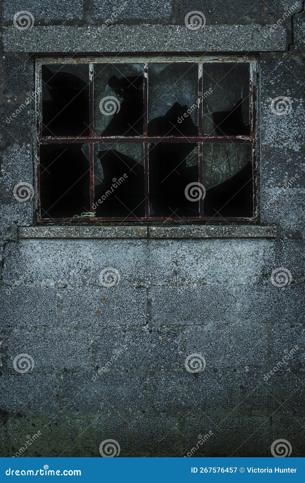 Broken Windows and Sharp Glass Set into a Brick Building Stock Image ...
