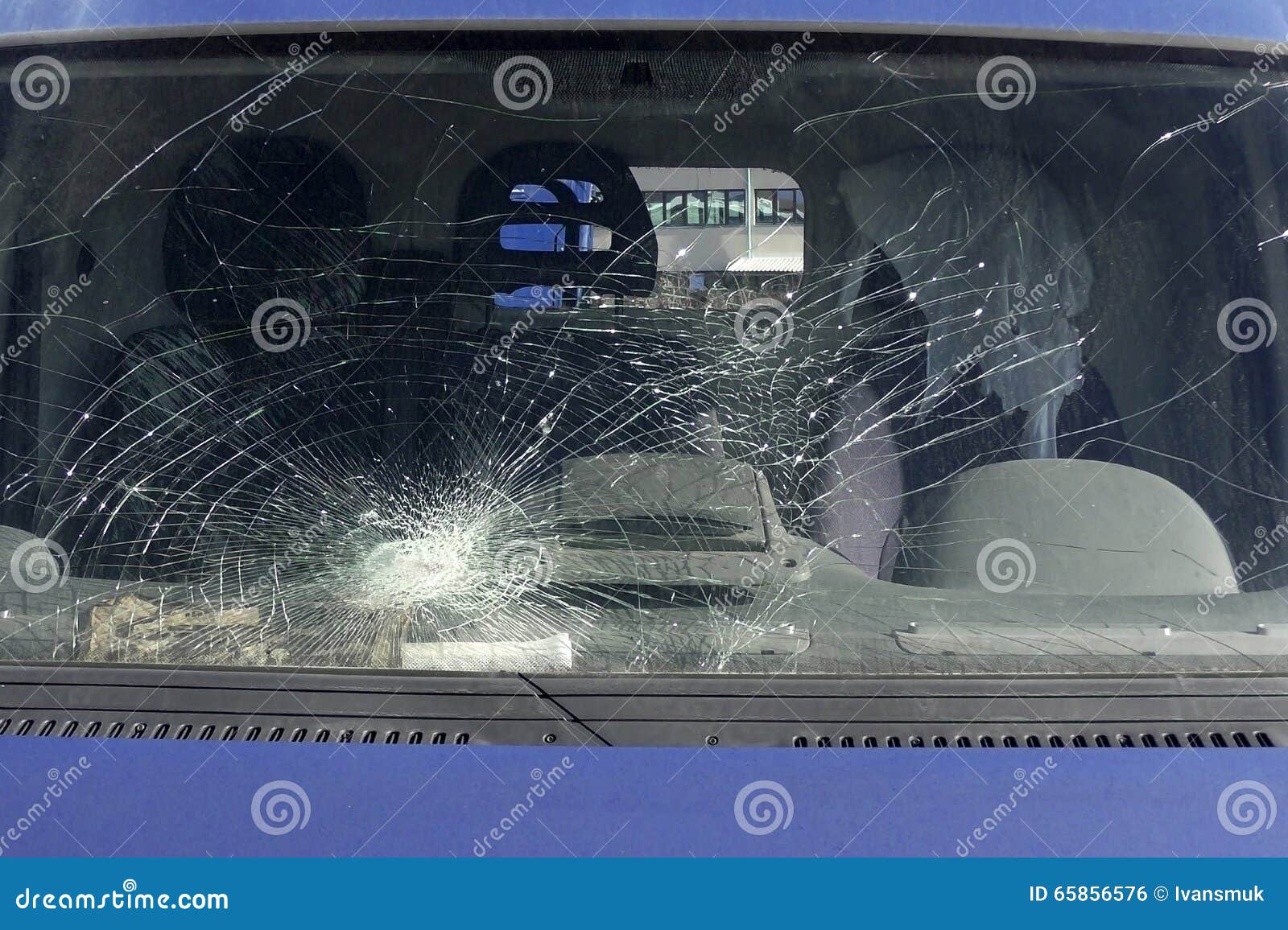 Broken windscreen stock photo. Image of misfortune, windscreen - 65856576