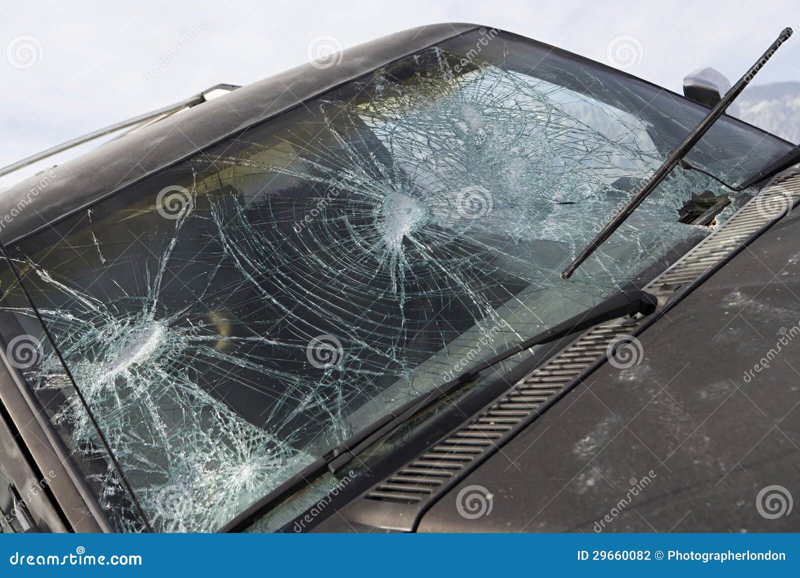 Broken Windshield of Car stock photo. Image of windscreen - 29660082