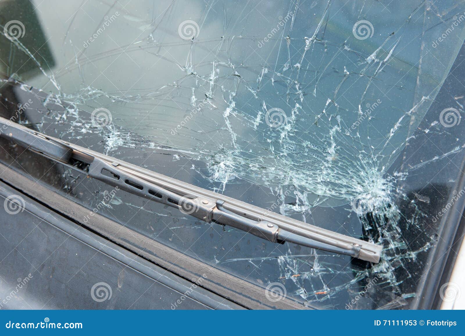The Broken Windshield in Car Accident Stock Image - Image of pattern ...