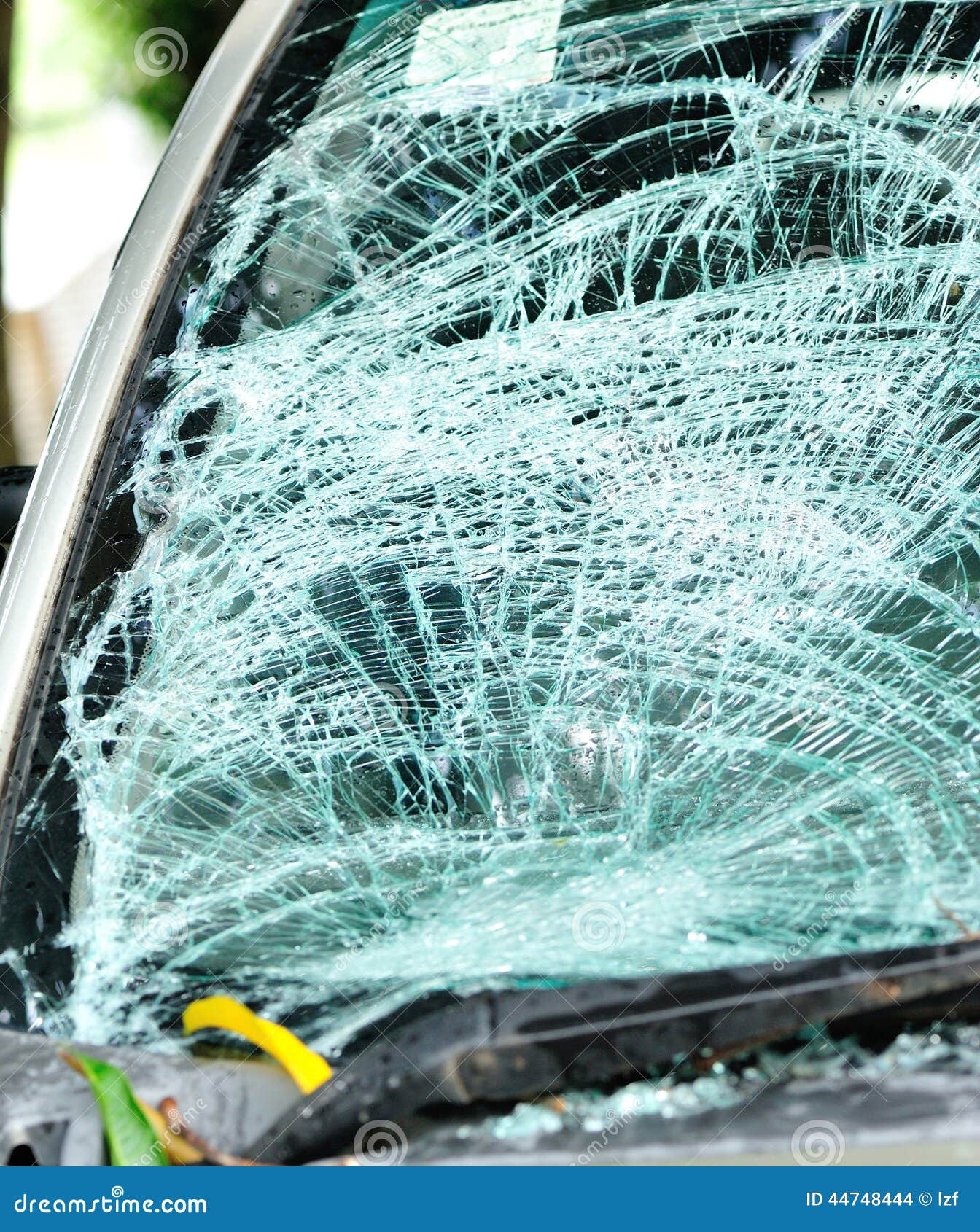 Broken Windshield in Car Accident Stock Photo - Image of fracture ...