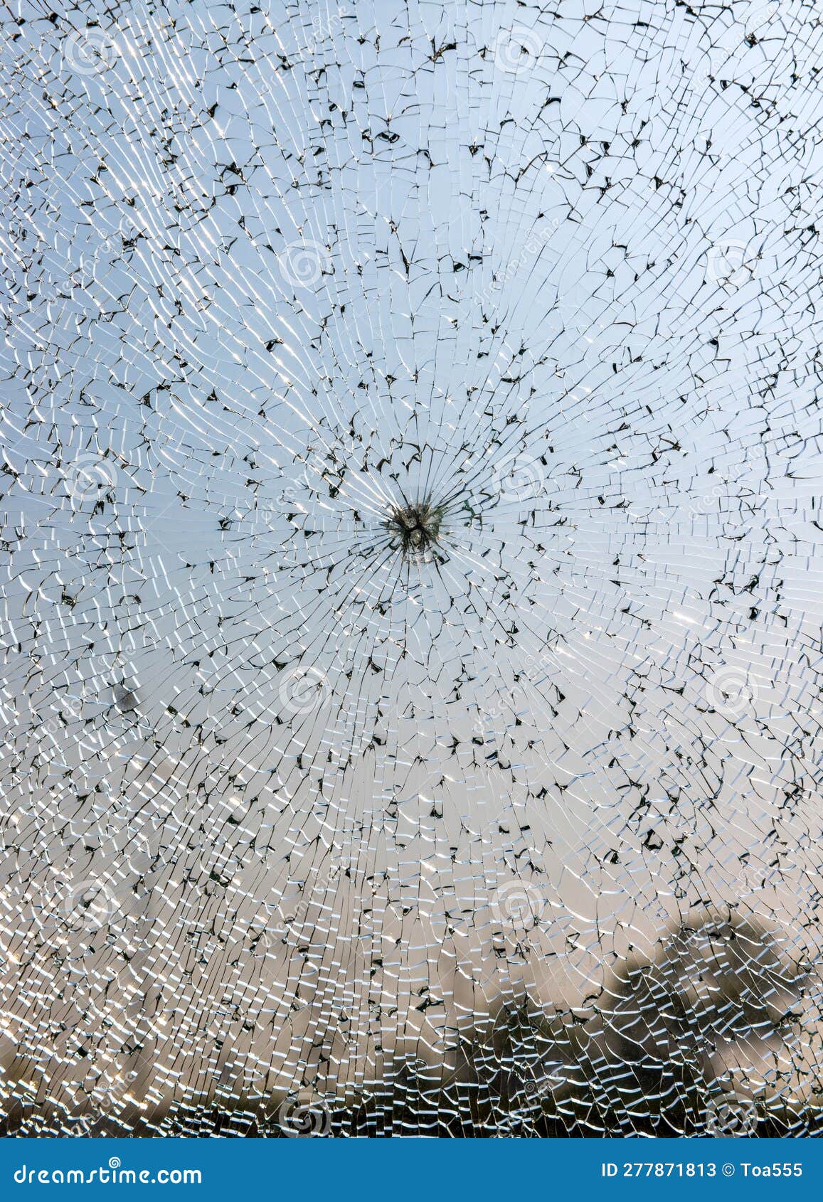 Broken Windshield of a Car Close-up As a Background. Texture Broken ...