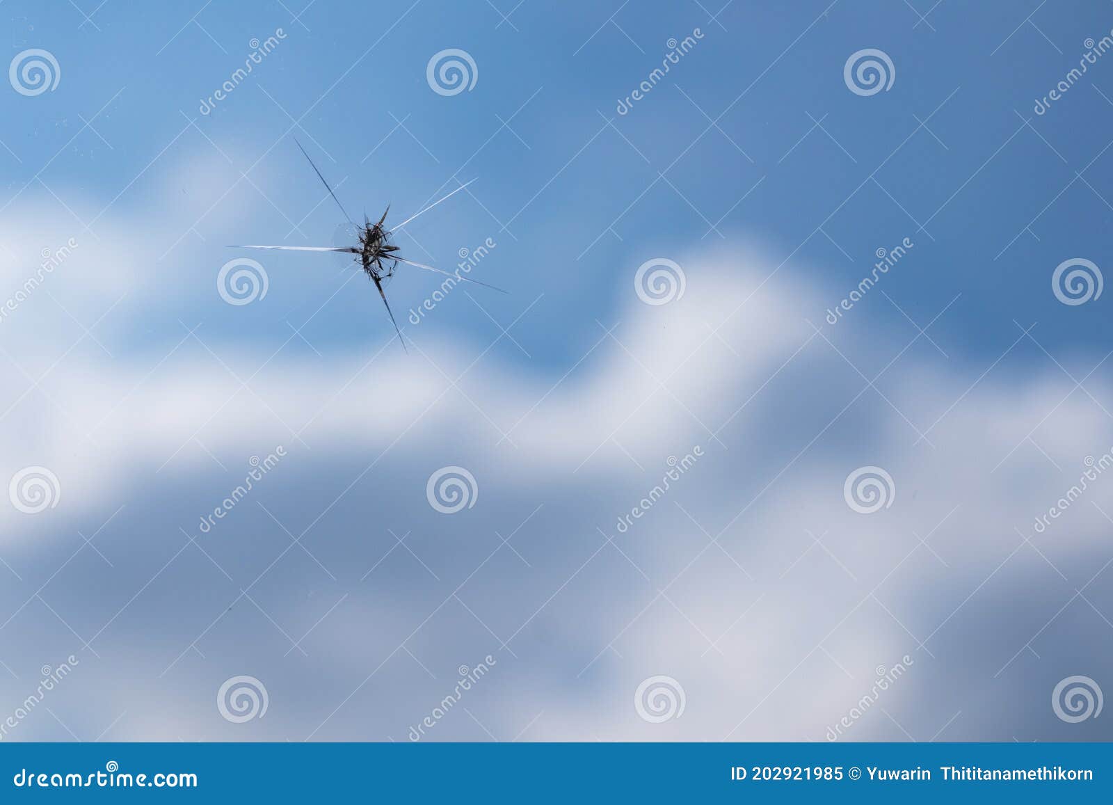 Broken Windshield of a Car. a Web of Radial Splits, Cracks on the ...