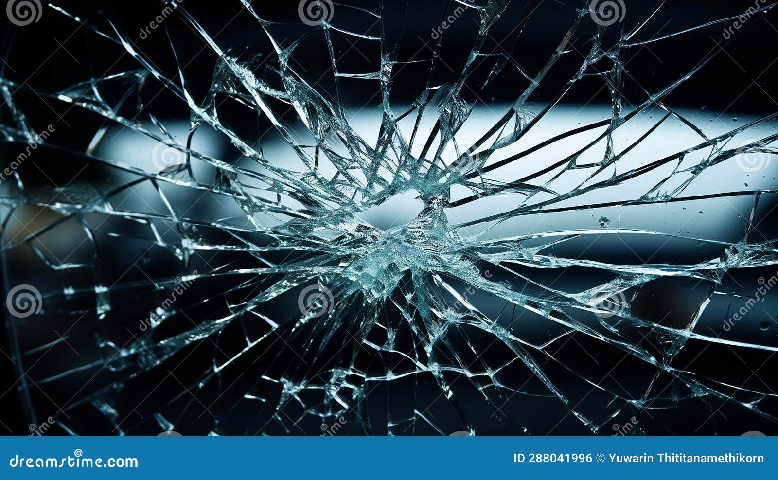 Cracked Car Triplex On The Background Of The City Street Stock Photo ...