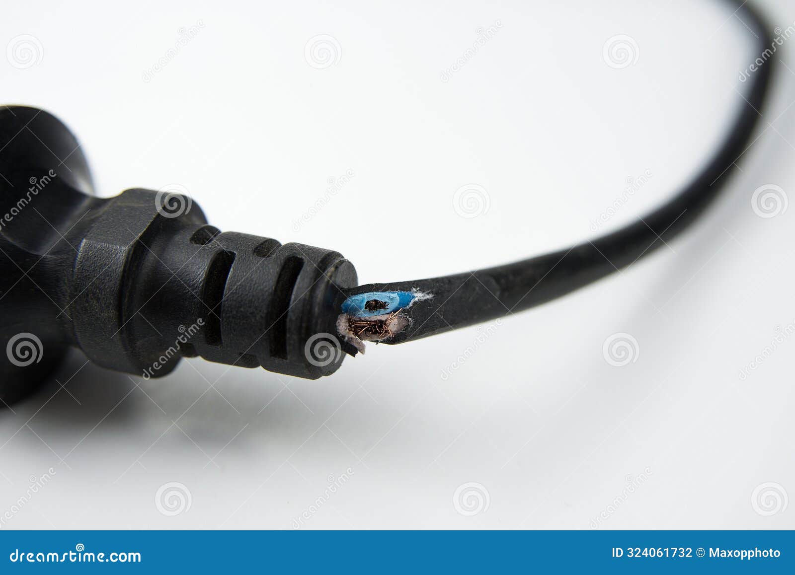 Broken Wire on a Electric Plug Stock Photo - Image of broken, equipment ...