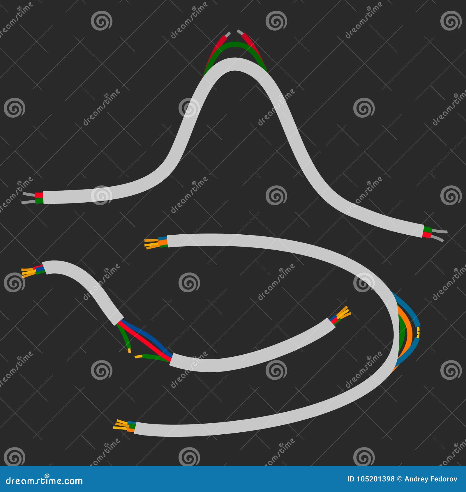 Broken Wire Flat Vector Illustration Stock Vector - Illustration of ...