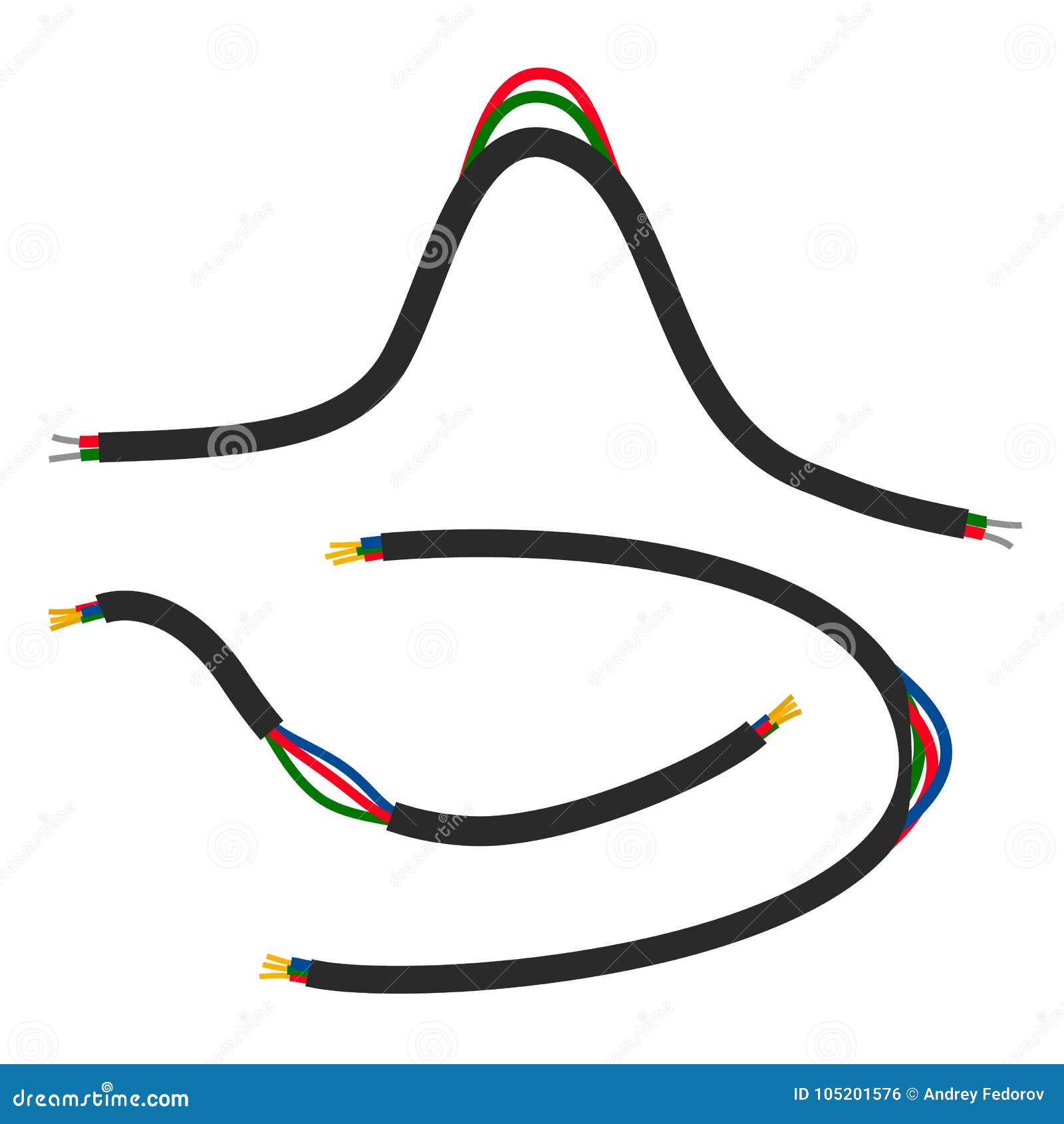Broken Wire Flat Vector Illustration Stock Vector - Illustration of ...