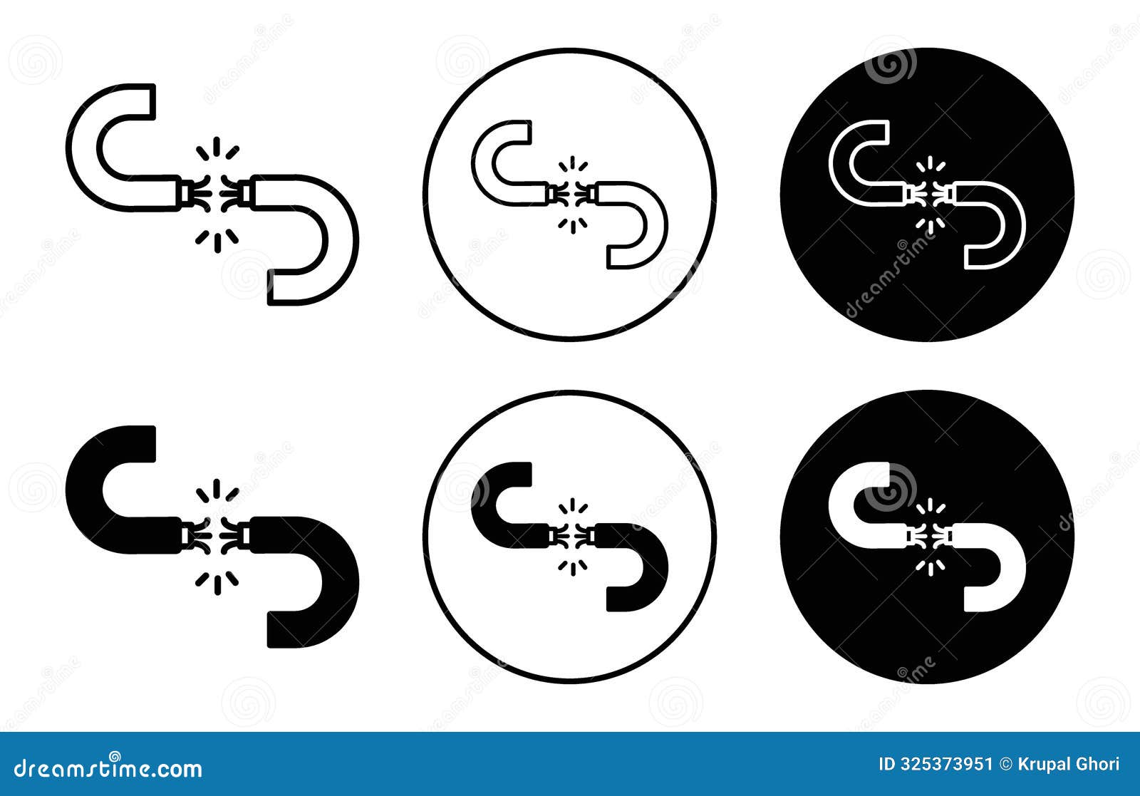 Broken Wire Flat Editable Icon Mark Set. Broken Wire Illustration Vector With Thin Stroke ...