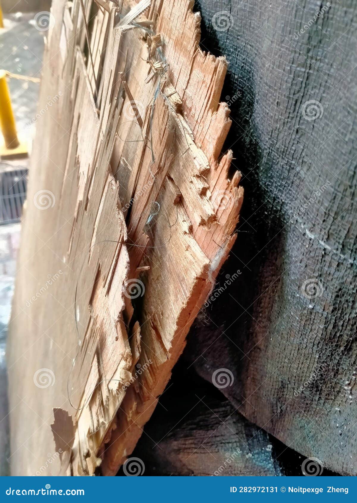Broken Wood Triplex Lean on an Object Stock Image - Image of object ...