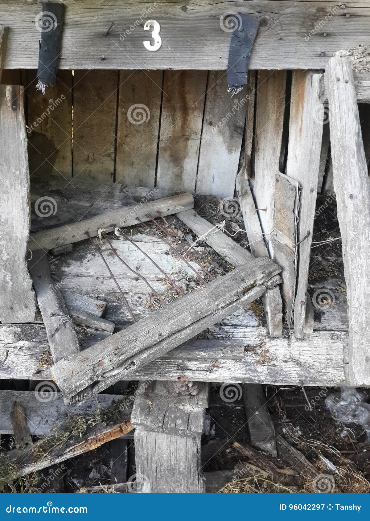Broken Wooden, Cage with a Lattice Stock Image - Image of enclosure ...