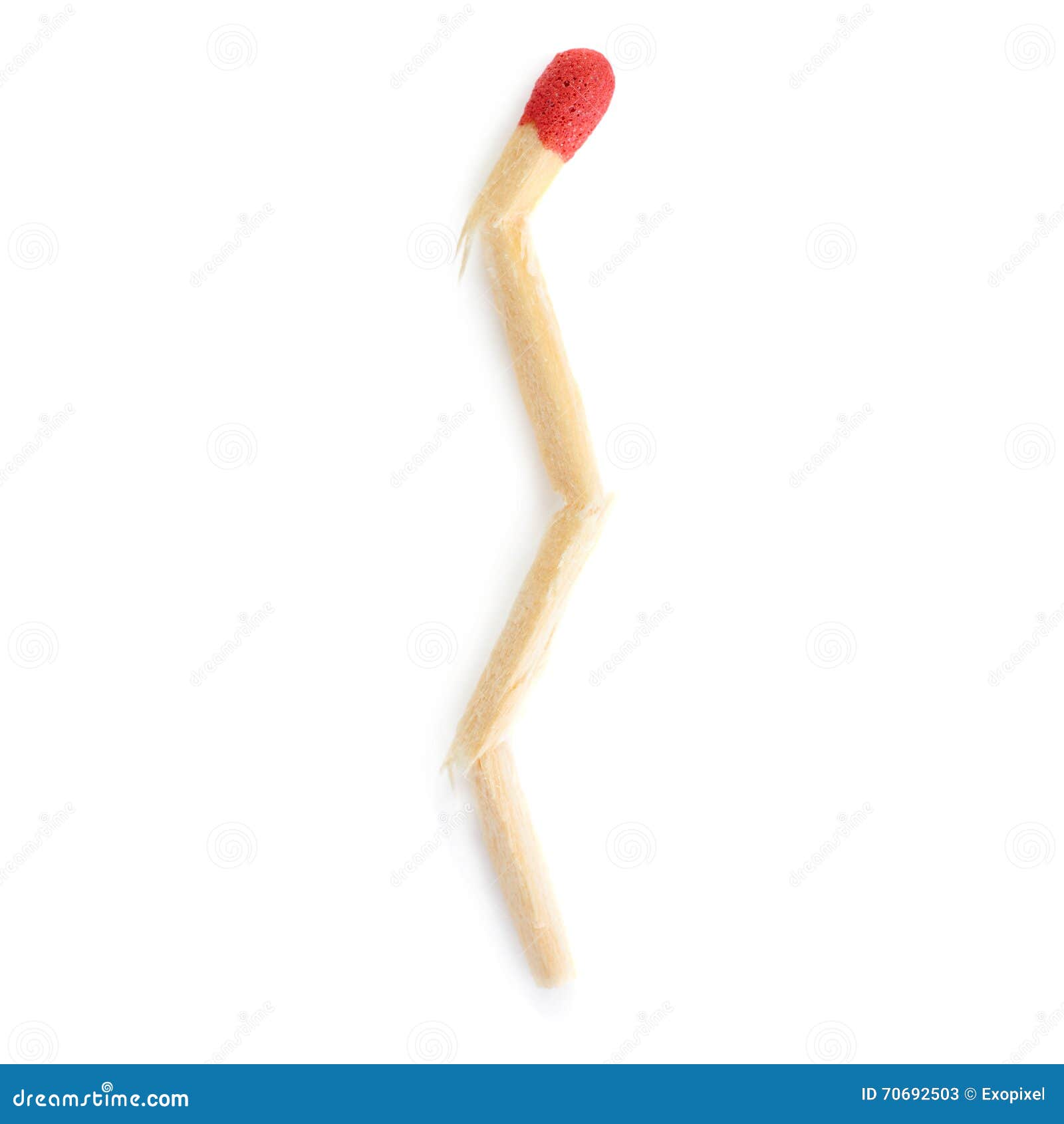Broken Wooden Match Isolated Over the White Background Stock Image ...