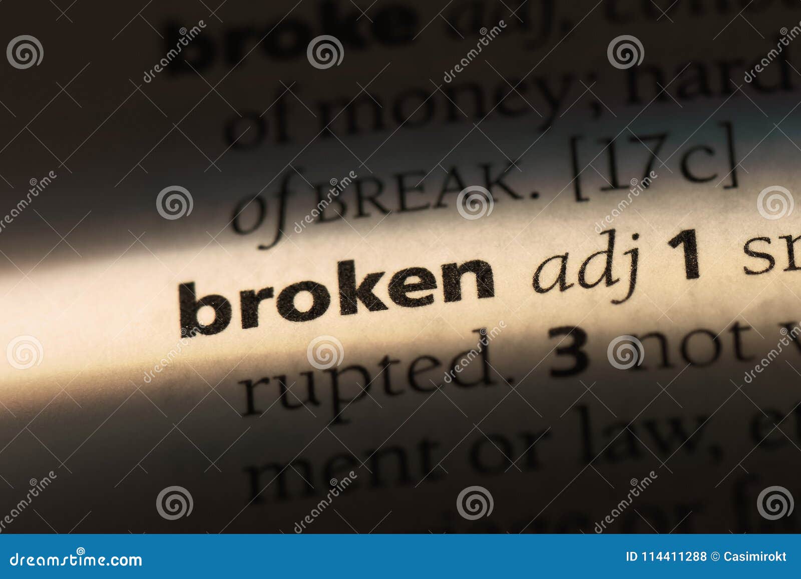 Broken Word Inscription On Torn Cardboard.. On White Background Royalty ...