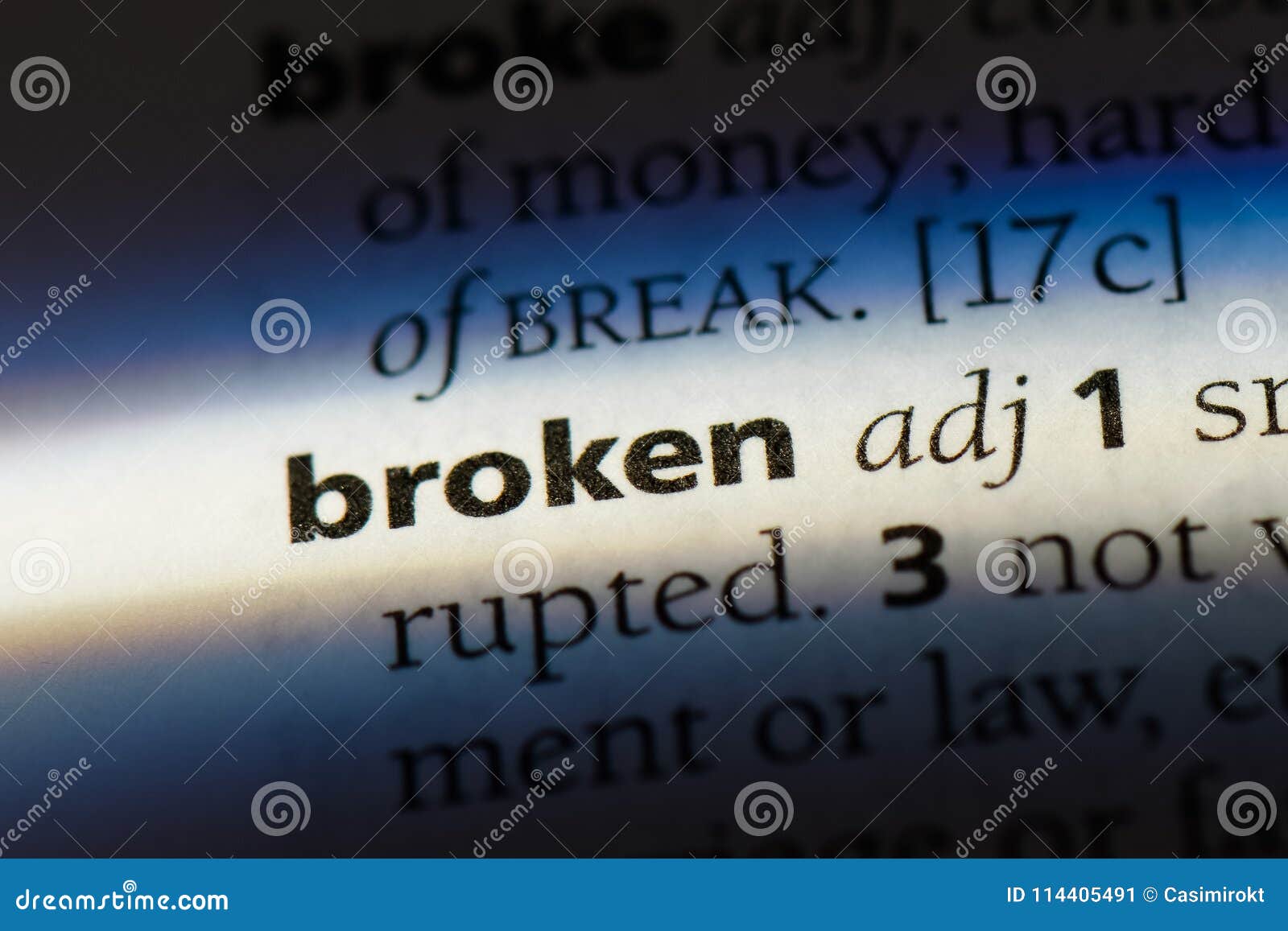 Broken Word Inscription On Torn Cardboard.. On White Background Royalty ...