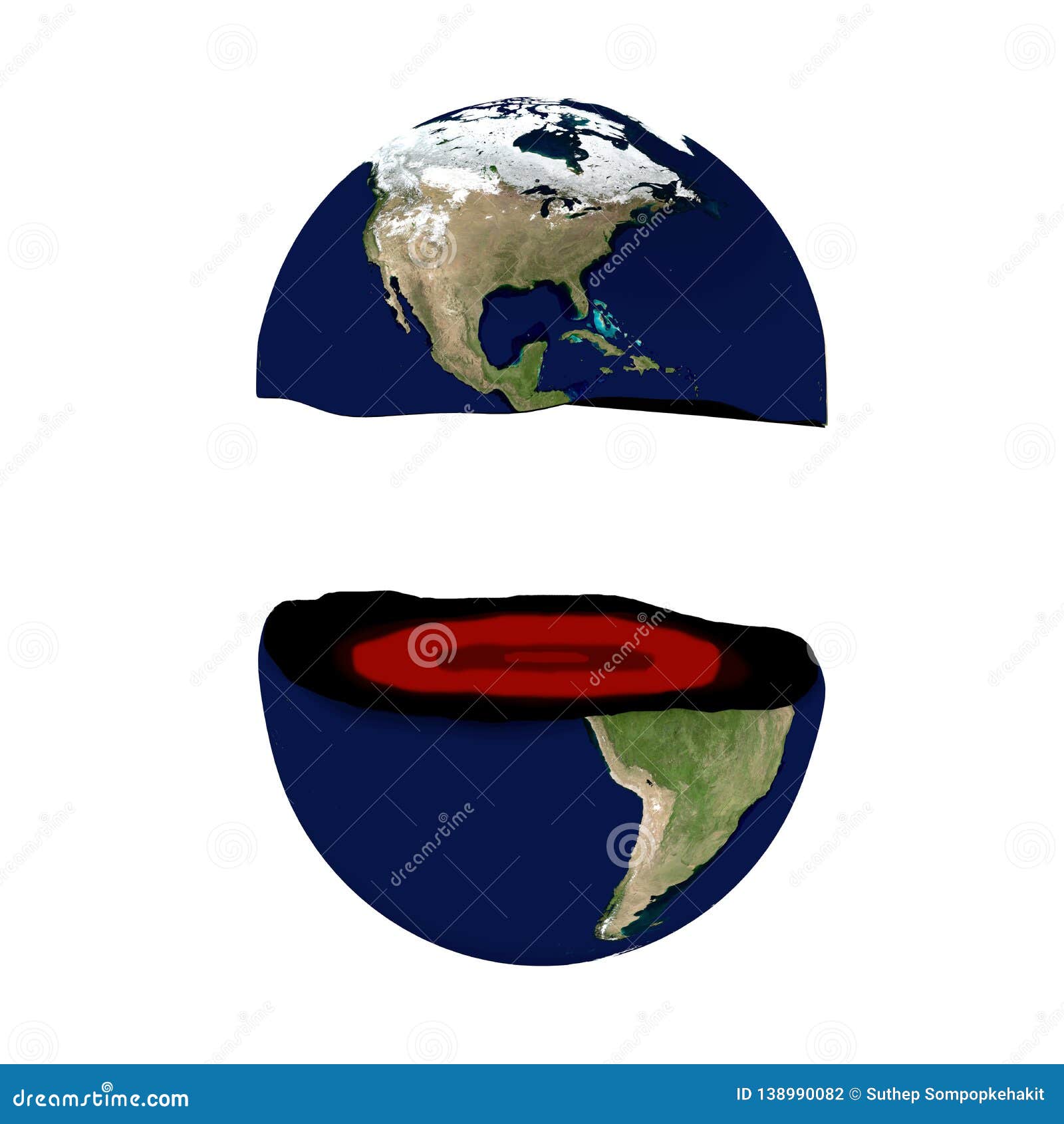 Broken world,3D rendering stock illustration. Illustration of erosion ...